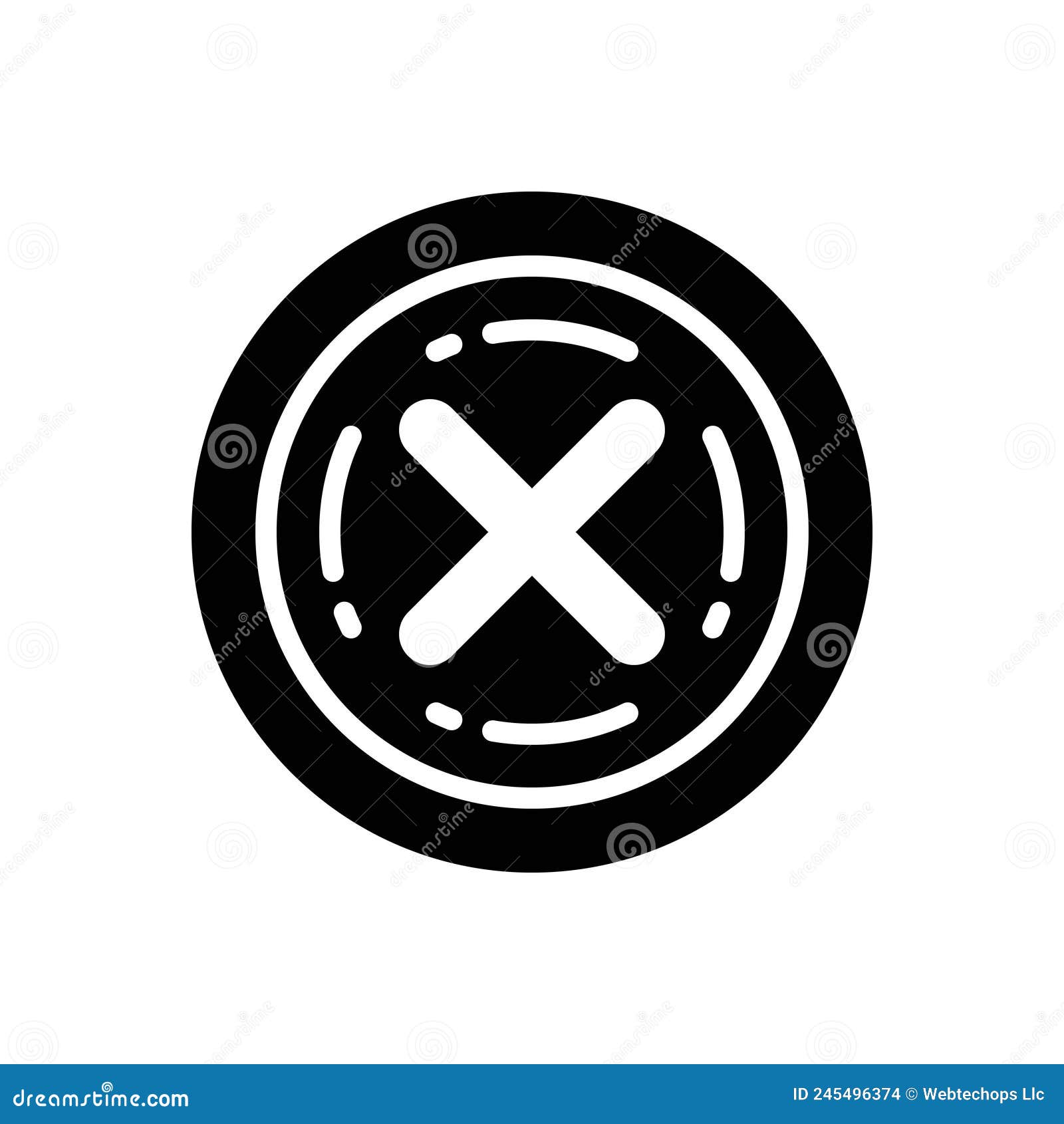 Black Solid Icon For Elimination, Refuse And Cross Vector Illustration ...