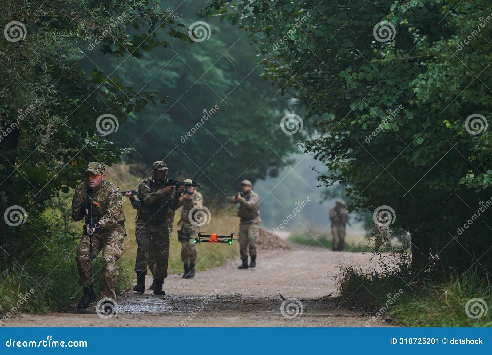 Elite Military Unit Parading and Securing the Forest, Utilizing Drones ...