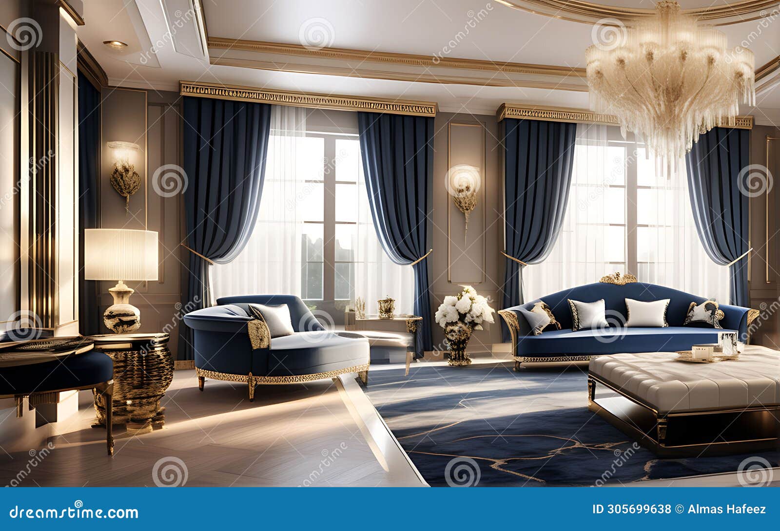 Elite Retreat: Opulent High-End Room Interior in a Luxurious Classy ...
