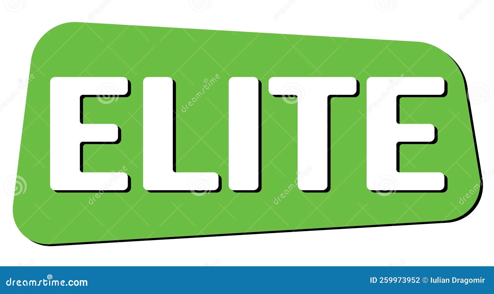 ELITE Text on Green Trapeze Stamp Sign Stock Illustration ...