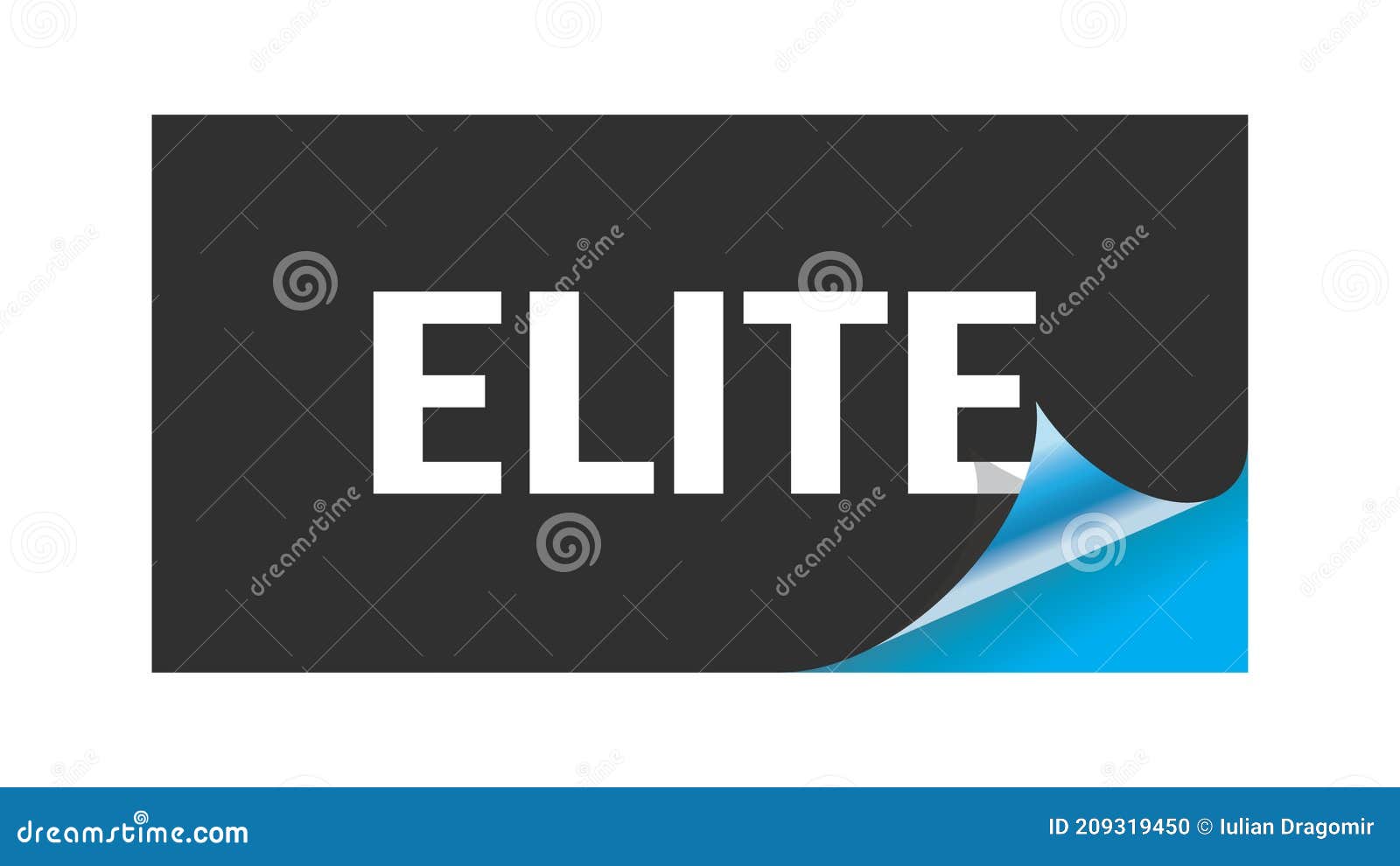ELITE Text Written on Black Blue Sticker Stock Illustration ...