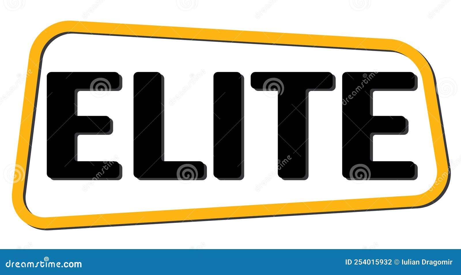 ELITE Text on Yellow-black Trapeze Stamp Sign Stock Illustration ...