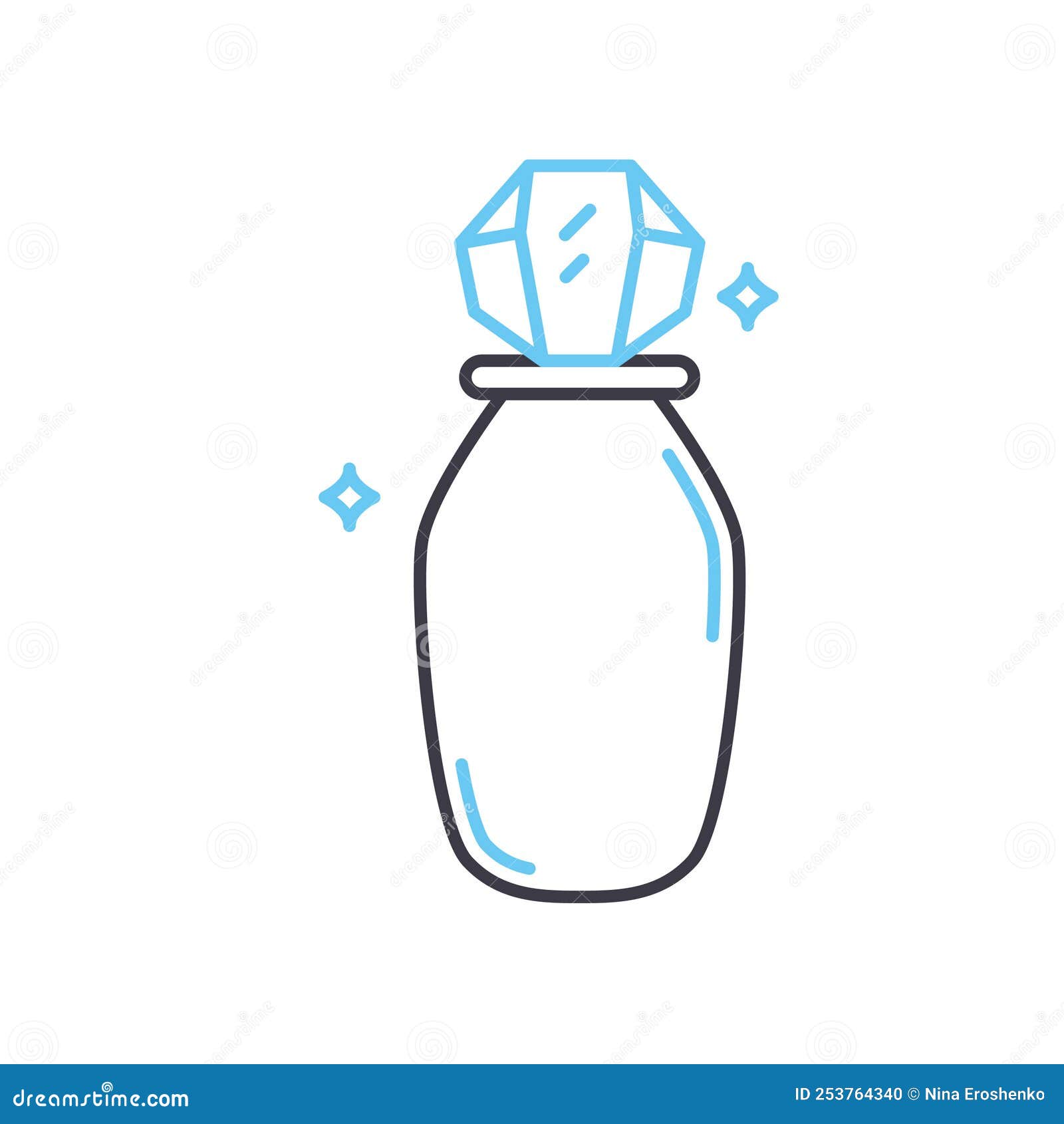 Elixir Bottle Line Icon, Outline Symbol, Vector Illustration, Concept ...