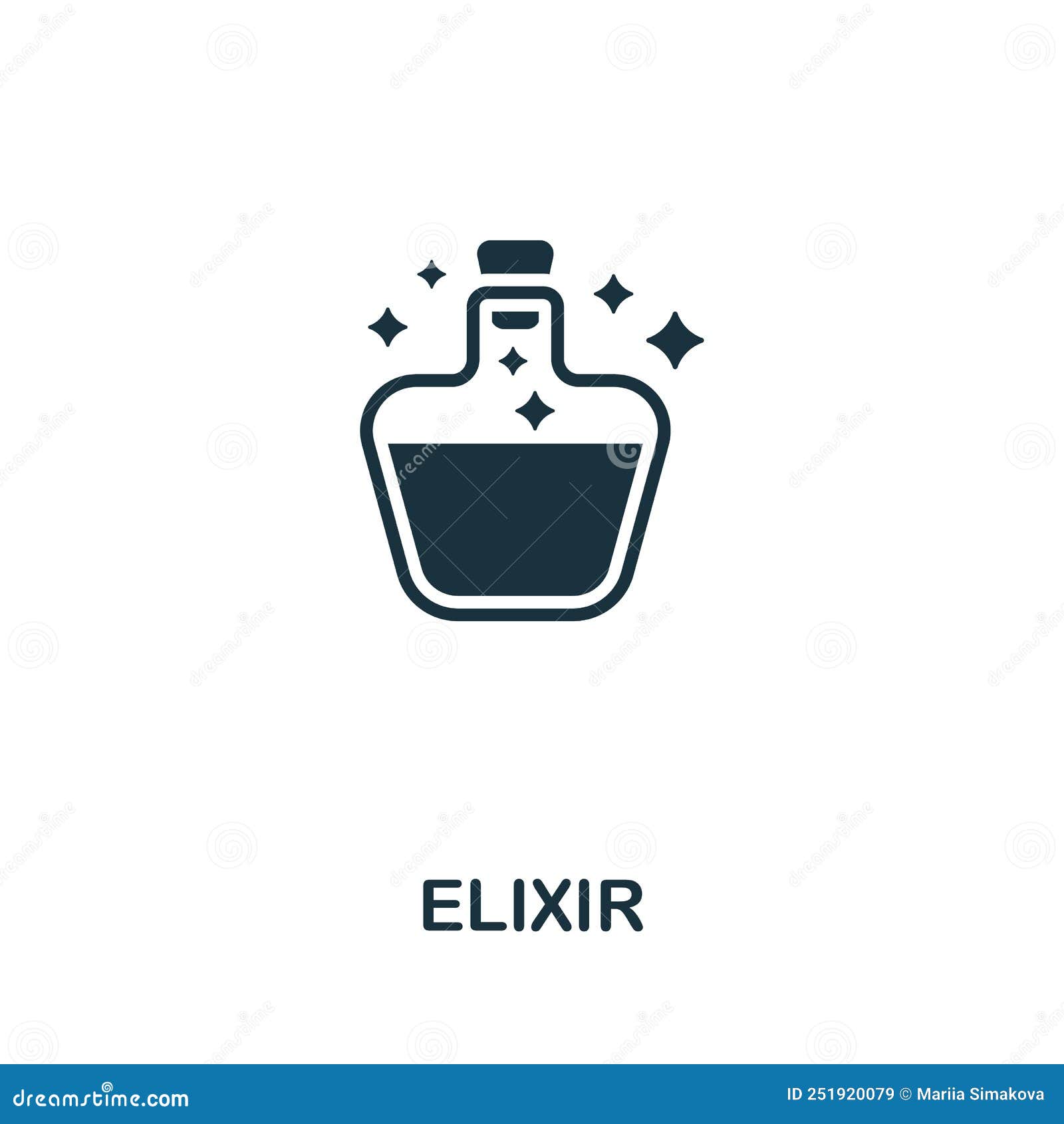 Elixir Icon. Monochrome Simple Line Game Element Icon for Templates ...