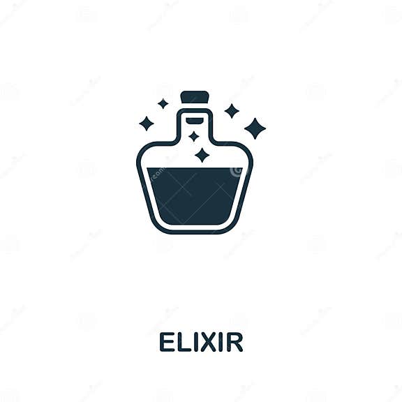Elixir Icon. Monochrome Simple Line Game Element Icon for Templates ...