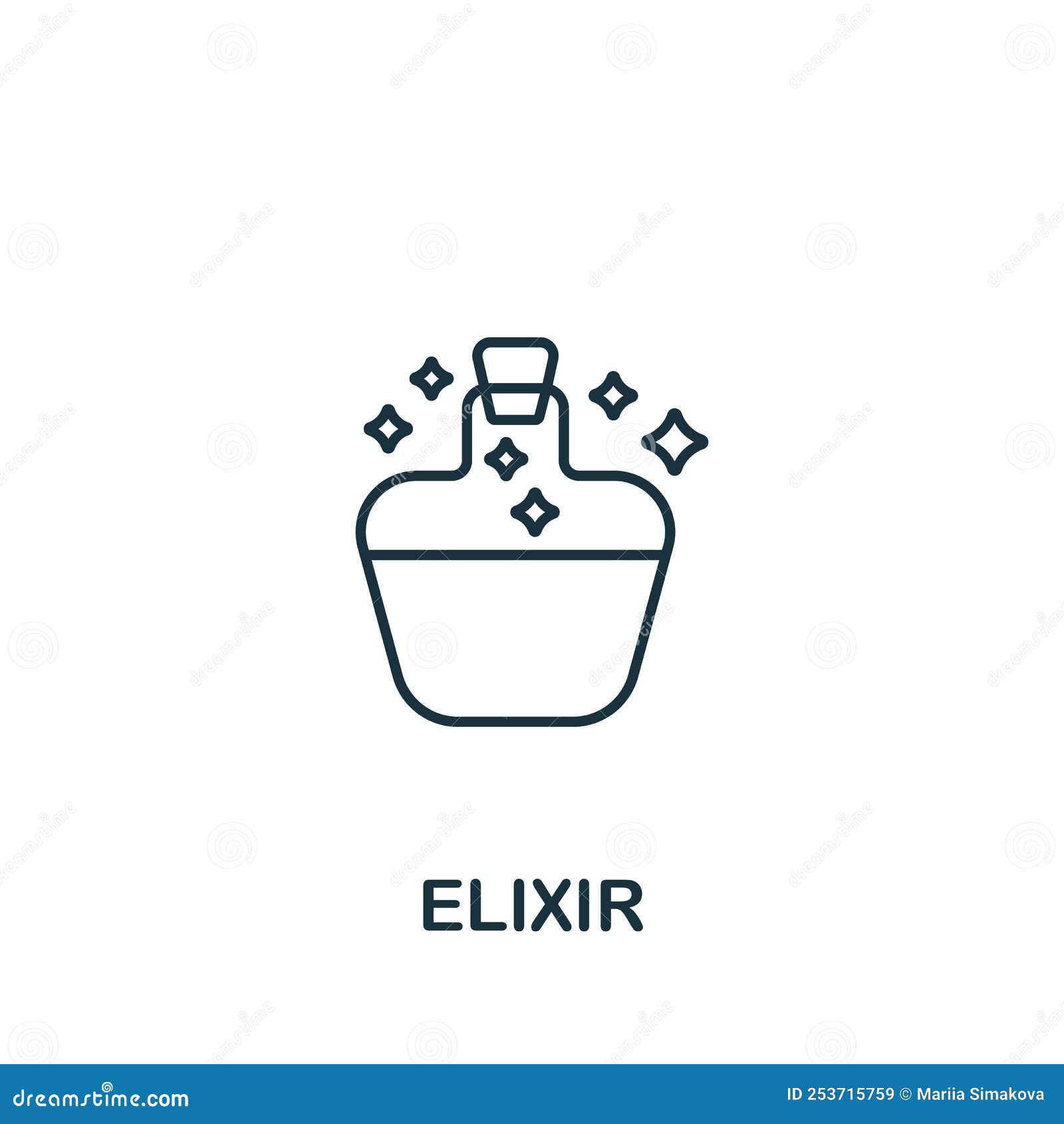 Elixir Icon. Monochrome Simple Line Game Element Icon for Templates ...