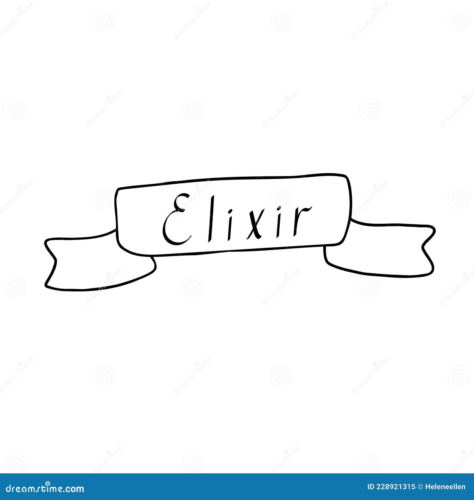 Elixir Magic Potion Simple Outline Etiquette Inscription, Label for ...