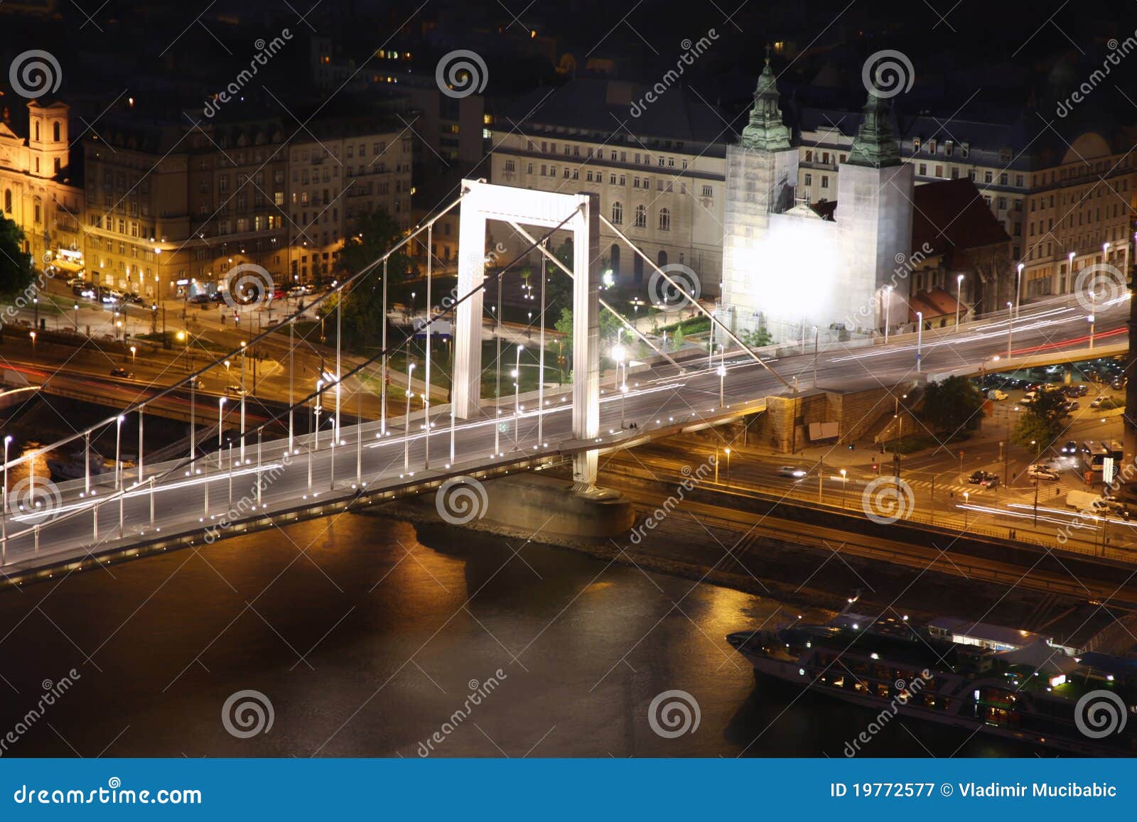 Elizabeth Bridge, Budapest, Hungary from Citadel Stock Image - Image of ...
