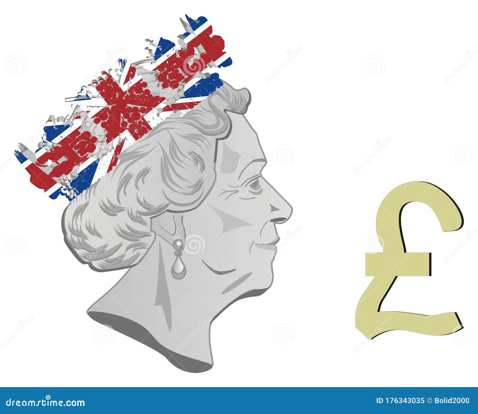 Queen Elizabeth II editorial image. Illustration of colored - 176343035