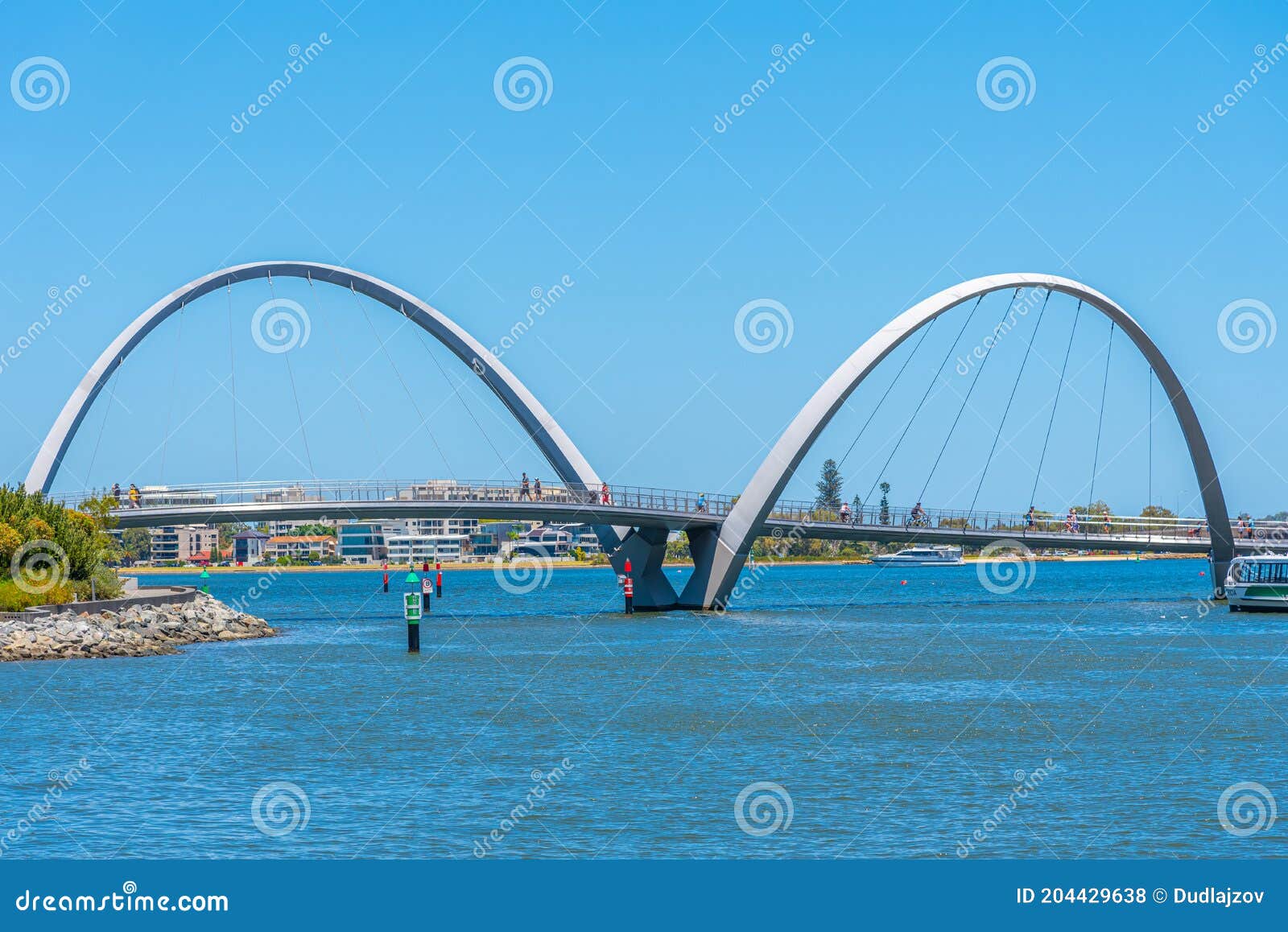 Elizabeth Quay Bridge in Perth, Australia Editorial Stock Photo - Image ...