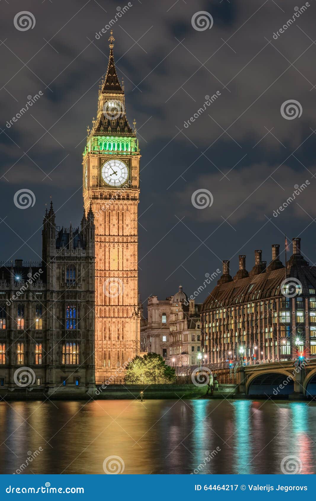 Elizabeth Tower in London at Night Stock Image - Image of westminster ...