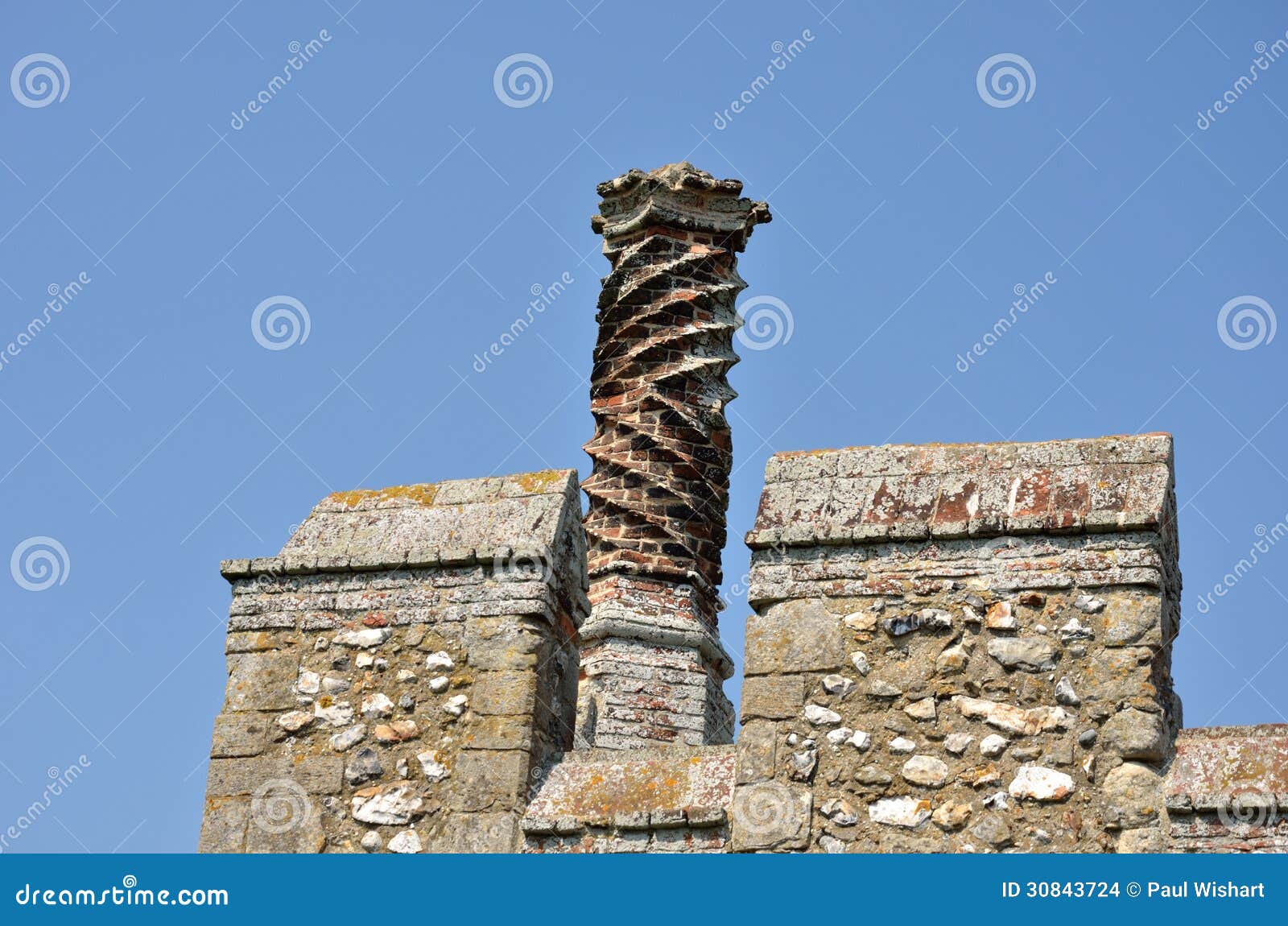 Elizabethan Chimney on Castle Stock Photo - Image of closeup, history ...