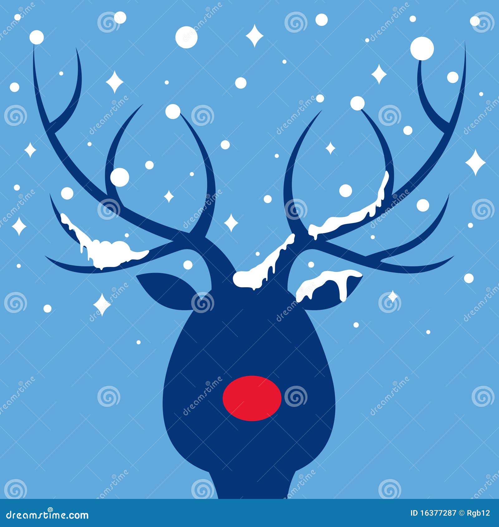 Elk of christmas card stock vector. Illustration of snow - 16377287