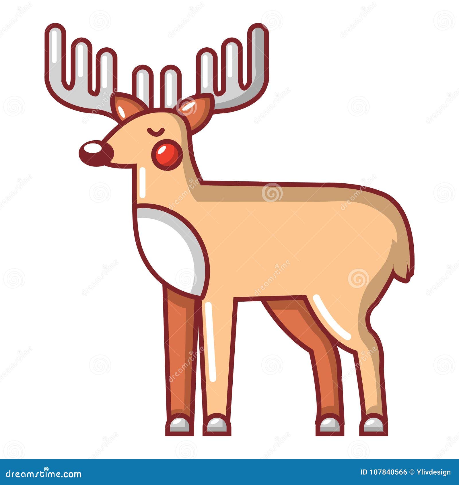 Elk icon, cartoon style stock vector. Illustration of male - 107840566