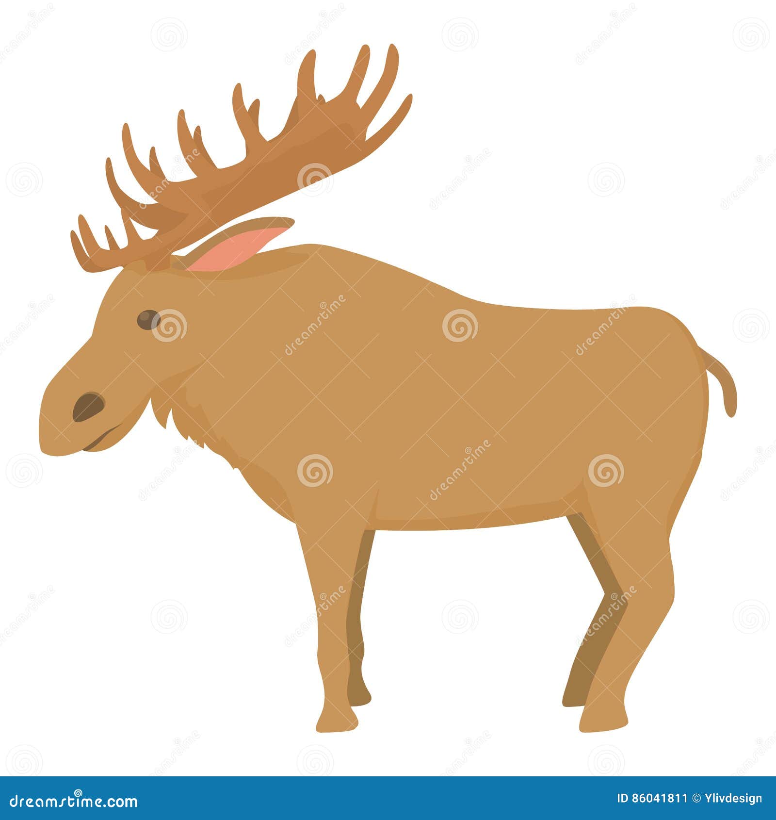Elk icon , cartoon style stock vector. Illustration of sign - 86041811