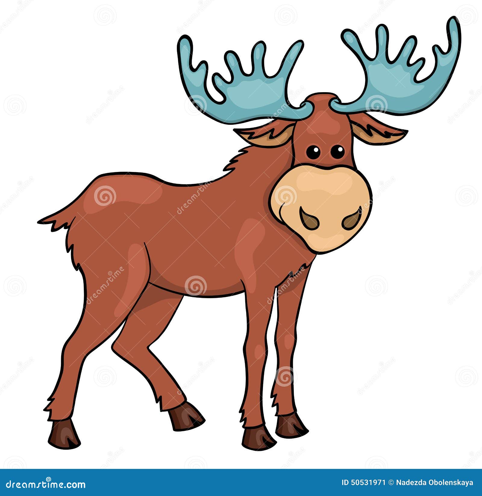 Elk isolated on white stock vector. Illustration of drawing - 50531971