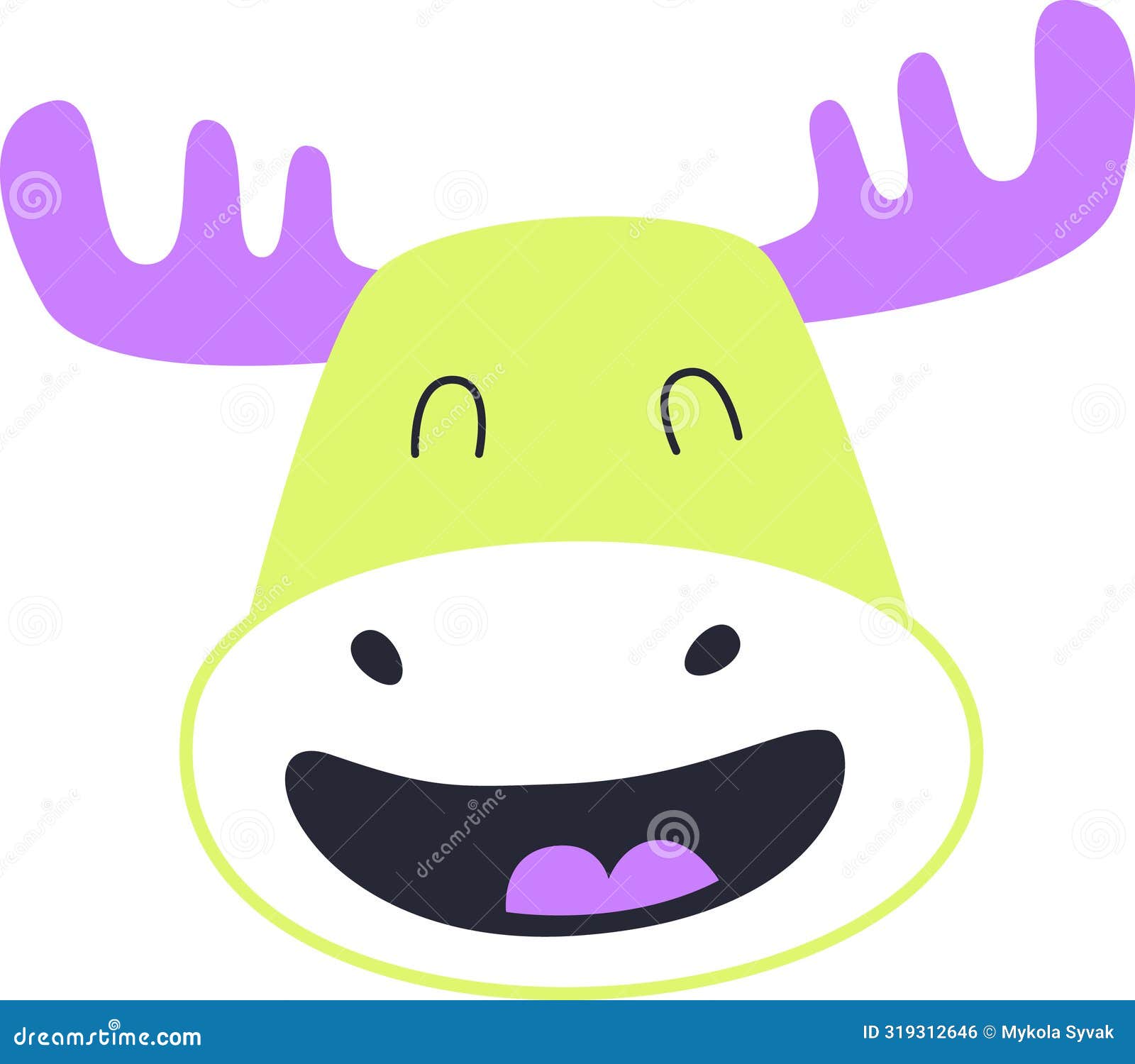 Elk Laughing Face Cartoon stock vector. Illustration of smile - 319312646