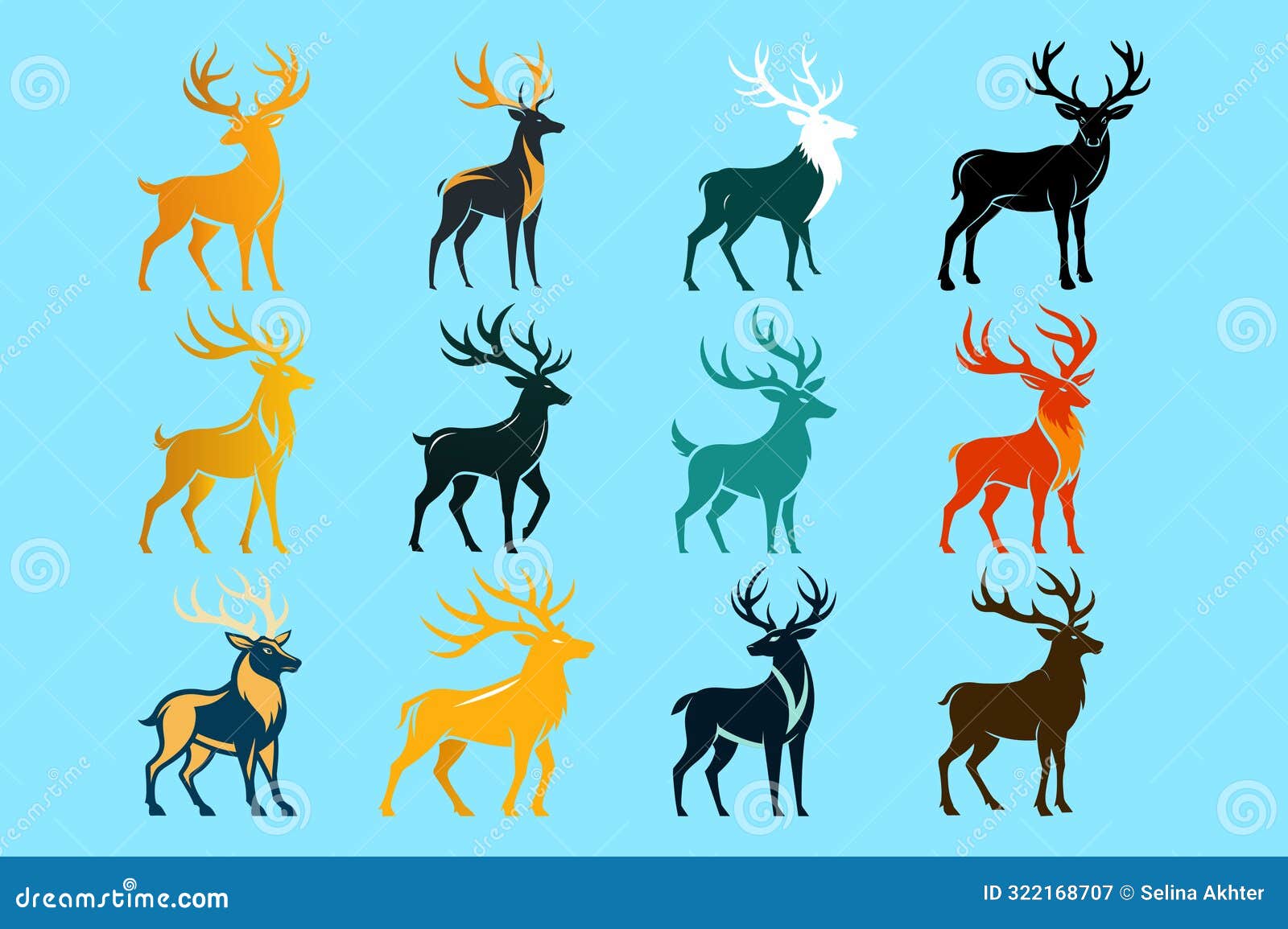 Elk Logo Vector Illustration Icons. Stock Vector - Illustration of stag ...