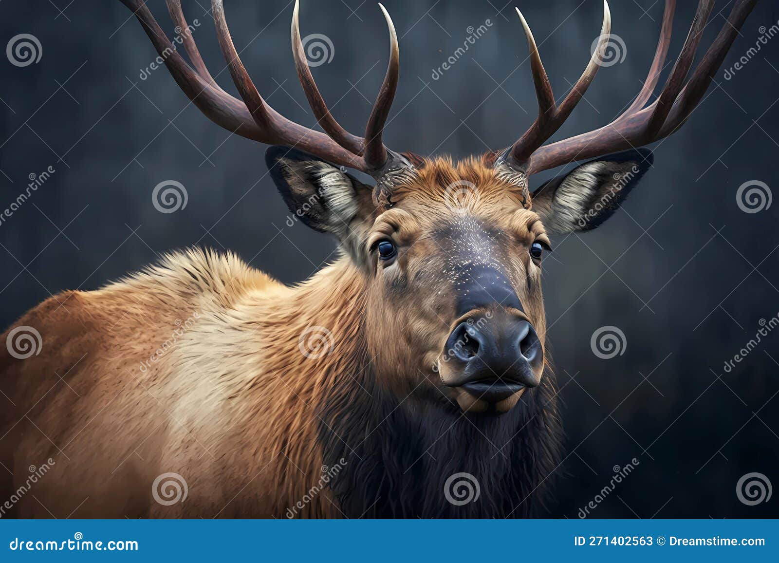 Elk Portrait. Generative Ai Design Stock Illustration - Illustration of ...
