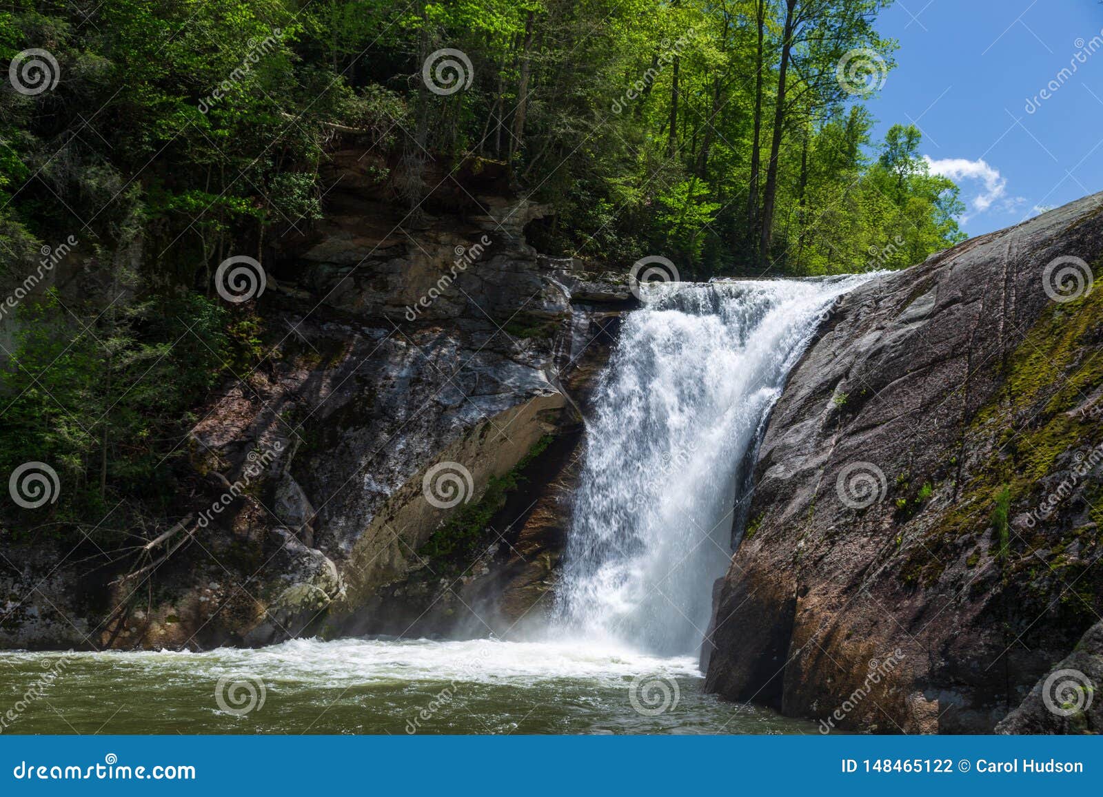 Elk River Falls Under a Blue Sky in the Spring. Stock Photo - Image of ...