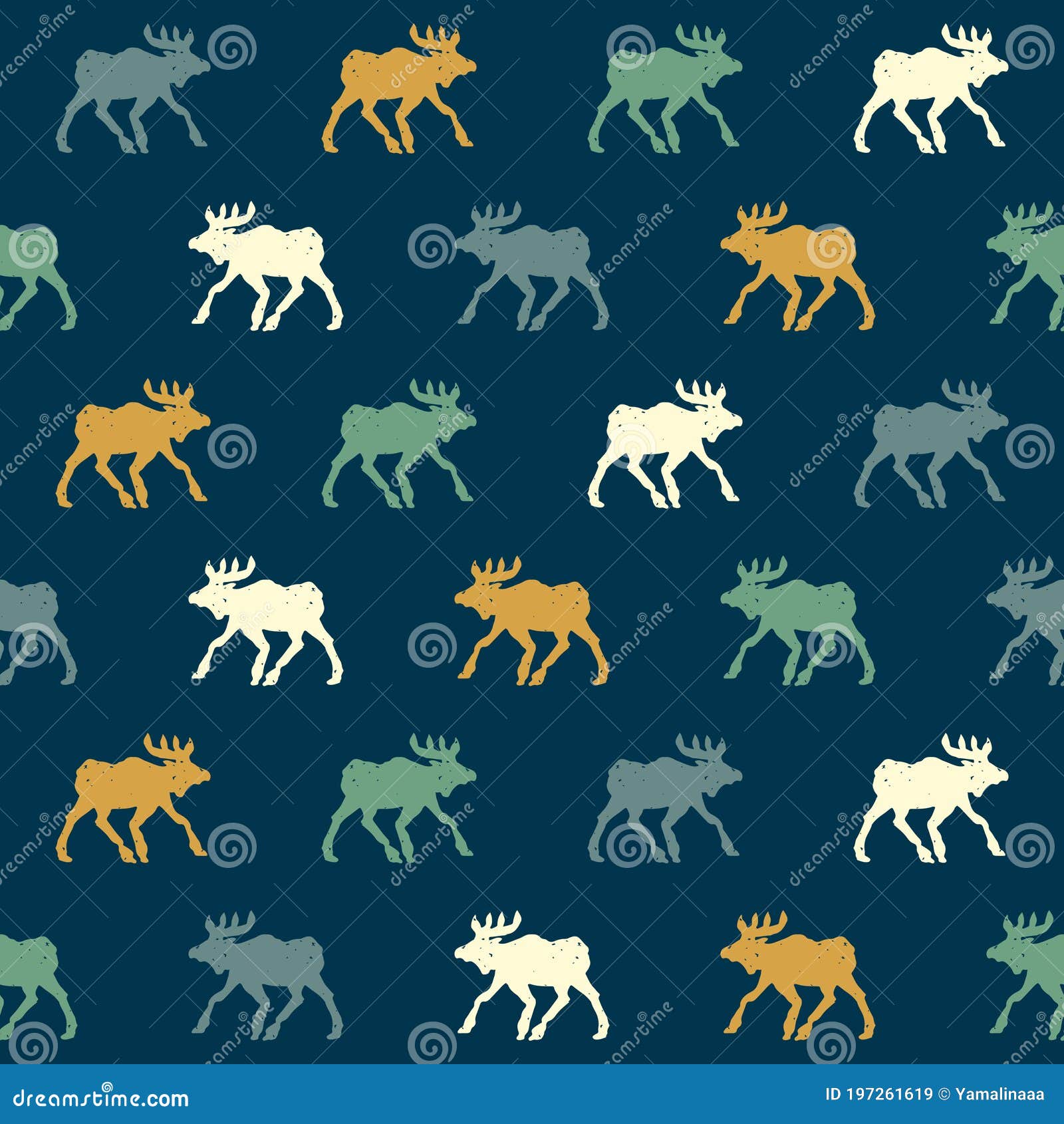 Elk seamless pattern stock vector. Illustration of icon - 197261619