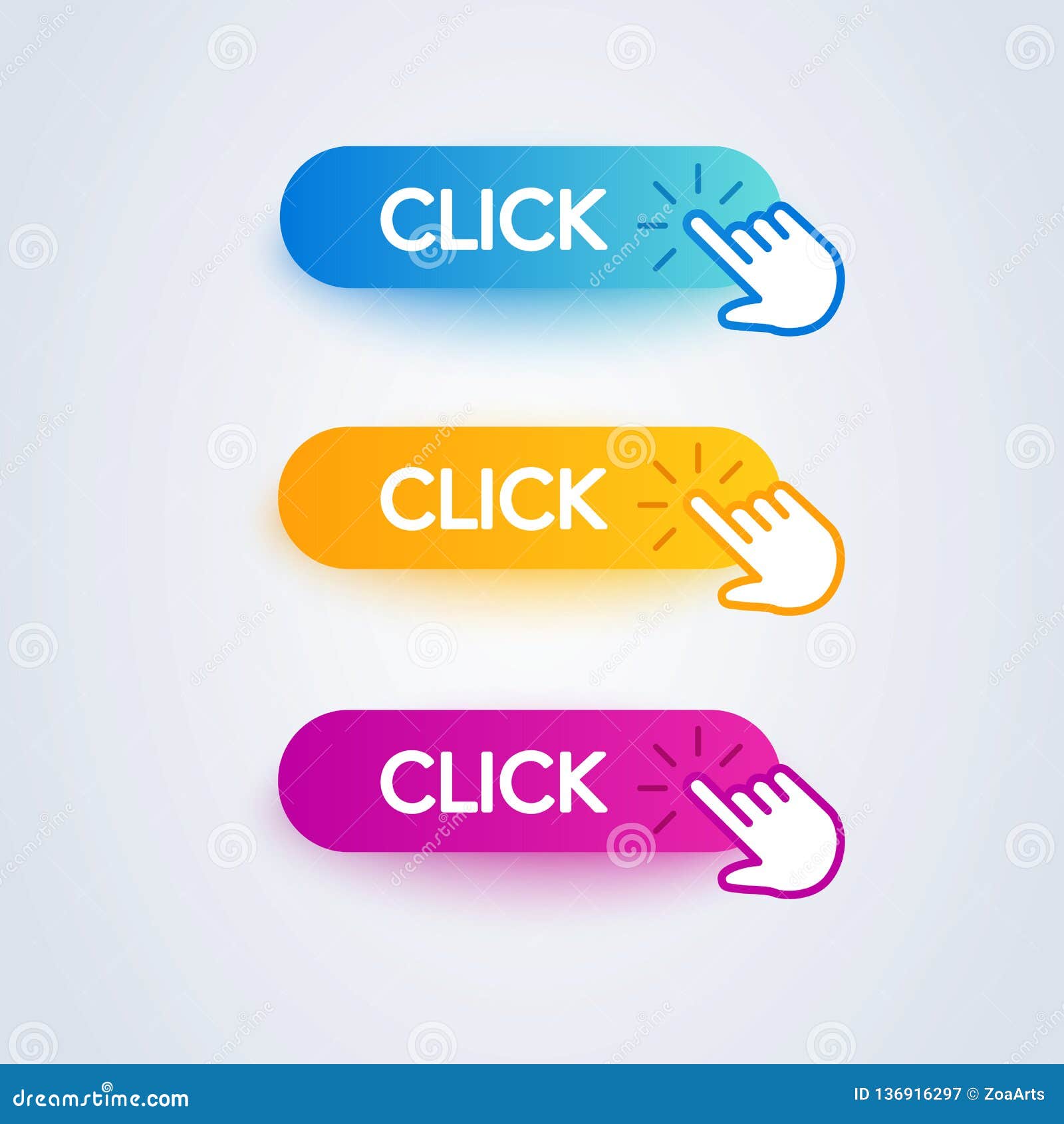 Click Icon In Linear Style. Hand Clicking Icon. Vector | CartoonDealer ...