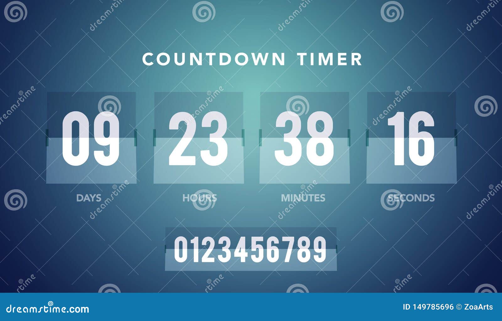 Vector Illustration Flip Countdown Clock Counter Timer for Website ...