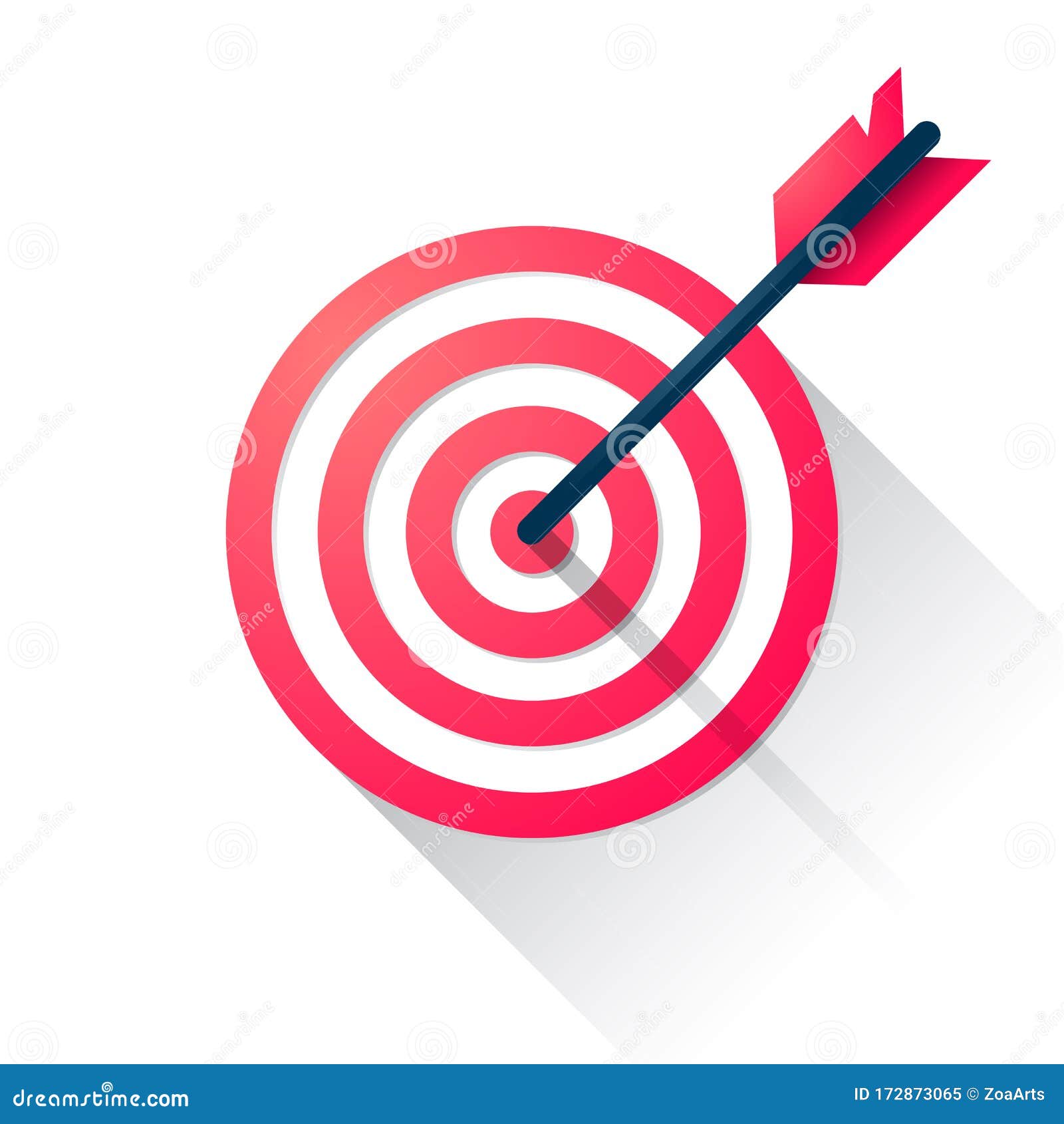 Vector Illustration Target with an Arrow Flat Icon Concept. Market Goal ...