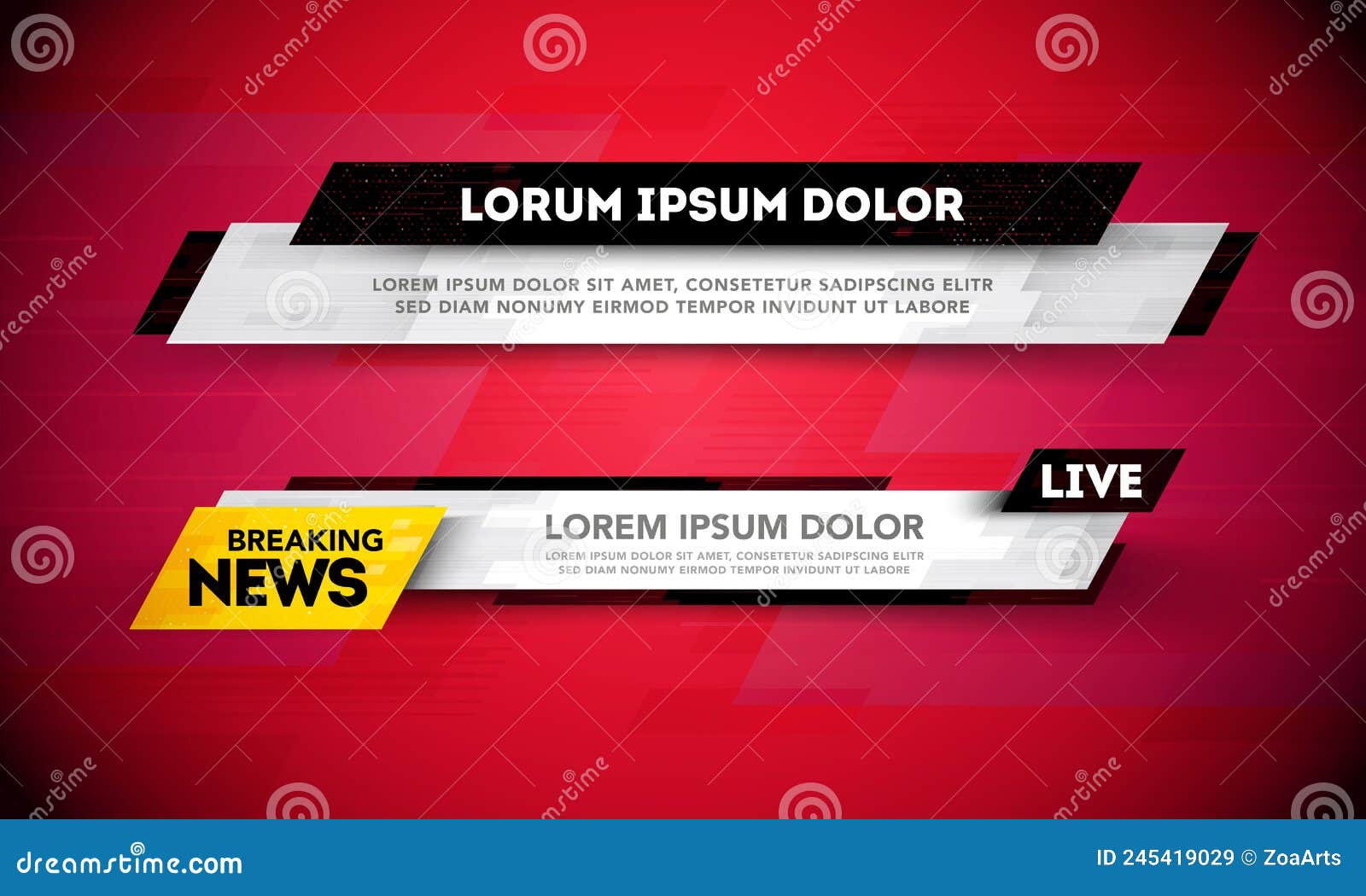 Vector Illustration Breaking News Interface Stock Vector - Illustration ...