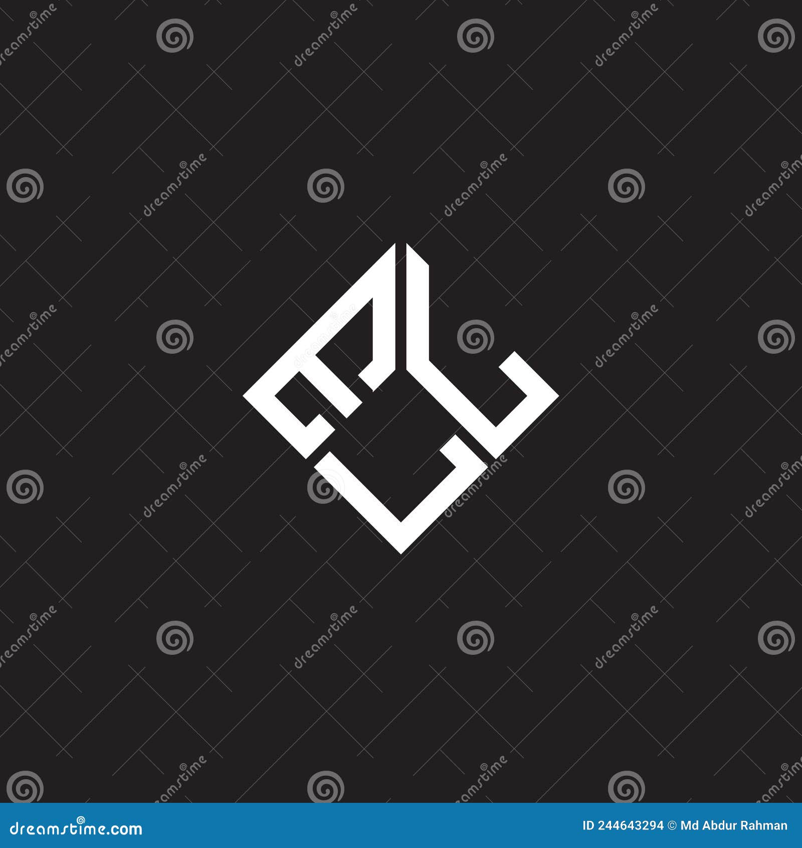 ELL Letter Logo Design On Black Background. ELL Creative Initials ...