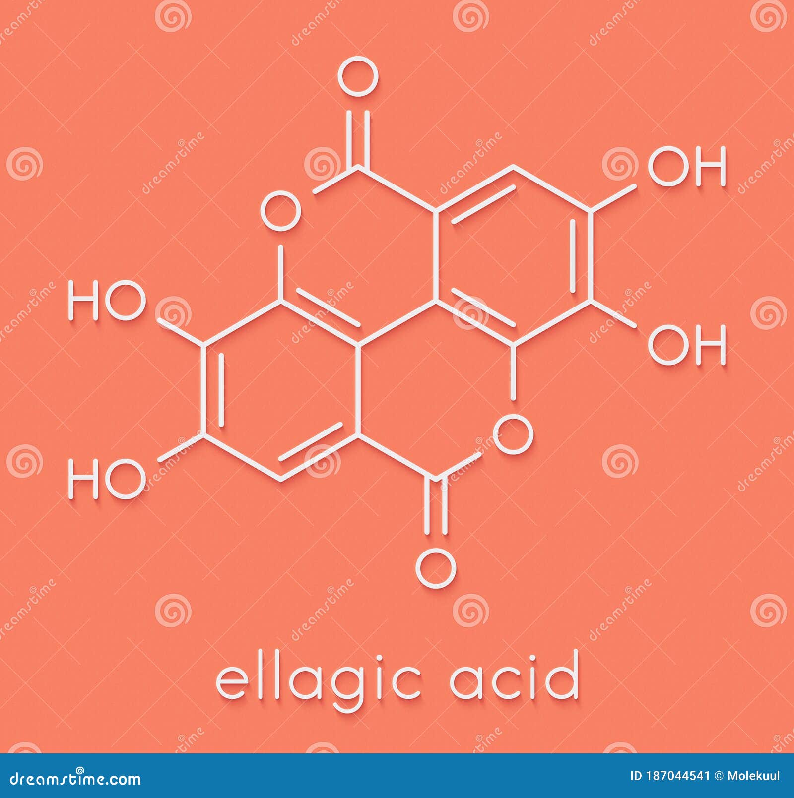 Ellagic Acid Dietary Supplement Molecule. Skeletal Formula. Stock ...