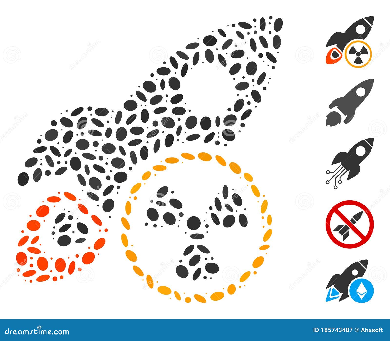 Ellipse Collage Atomic Rocket Science Stock Illustration - Illustration ...