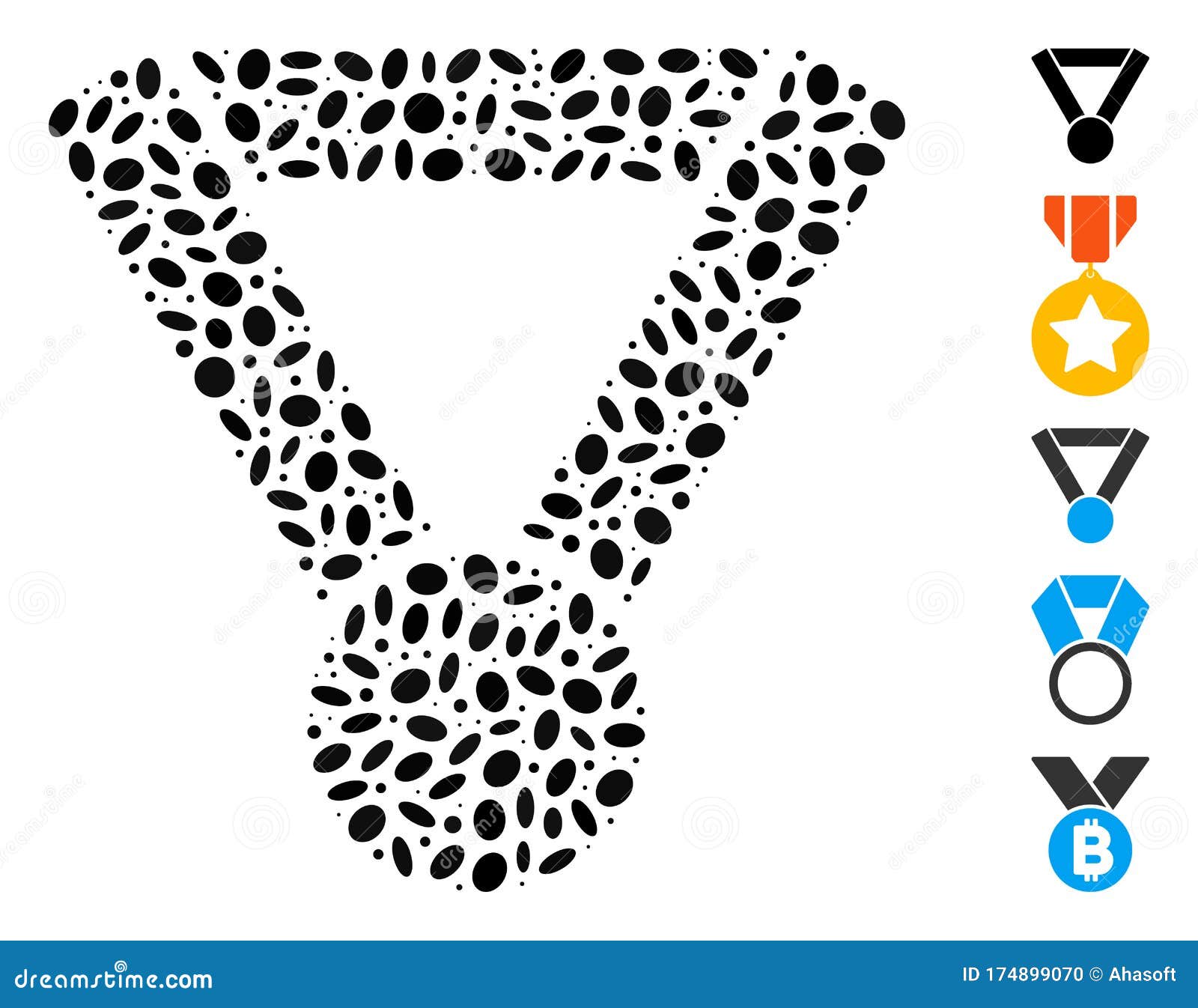 Ellipse Collage Award Medal Stock Illustration - Illustration of oval ...