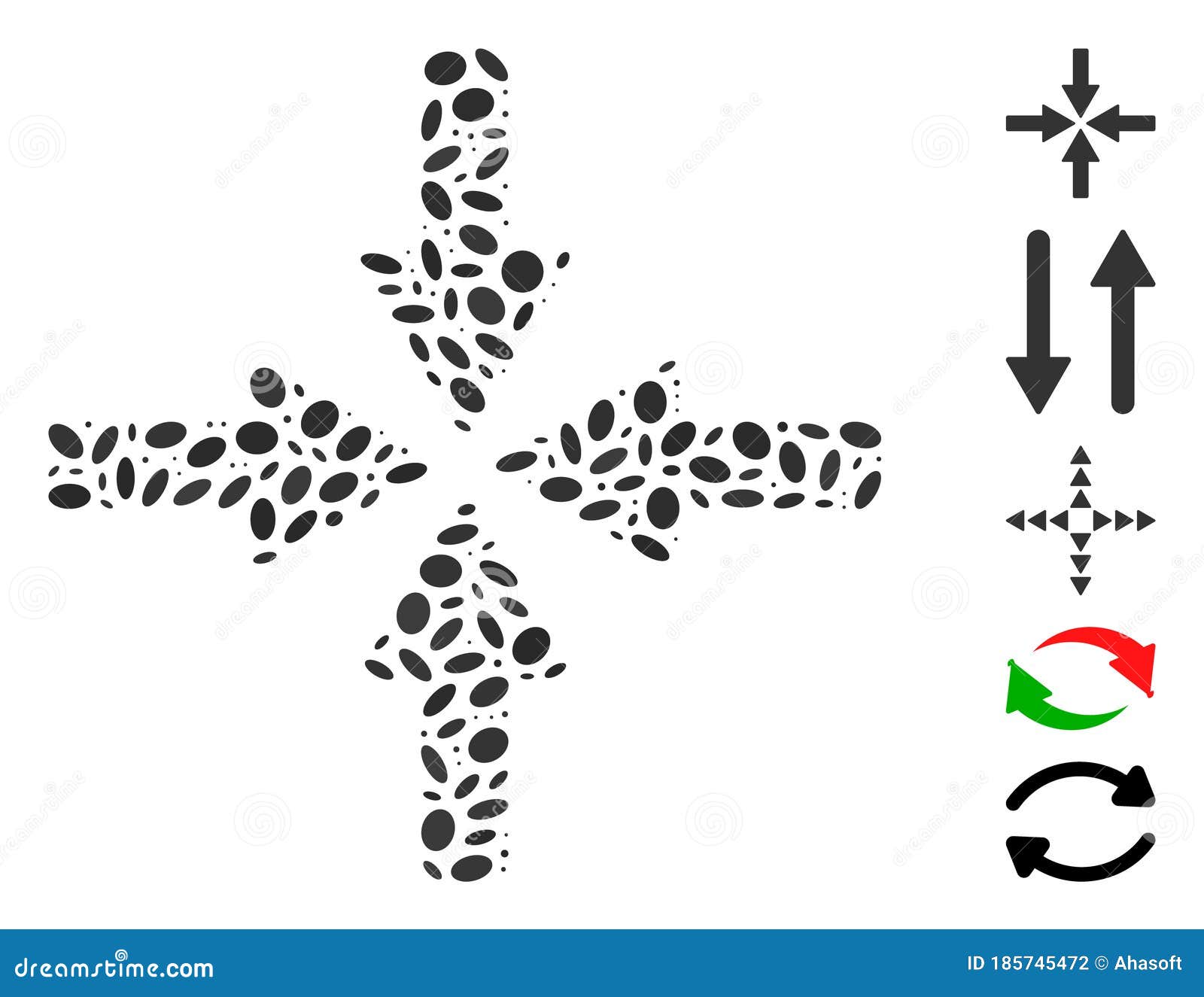 Ellipse Collage Collide Arrows Stock Illustration - Illustration of ...