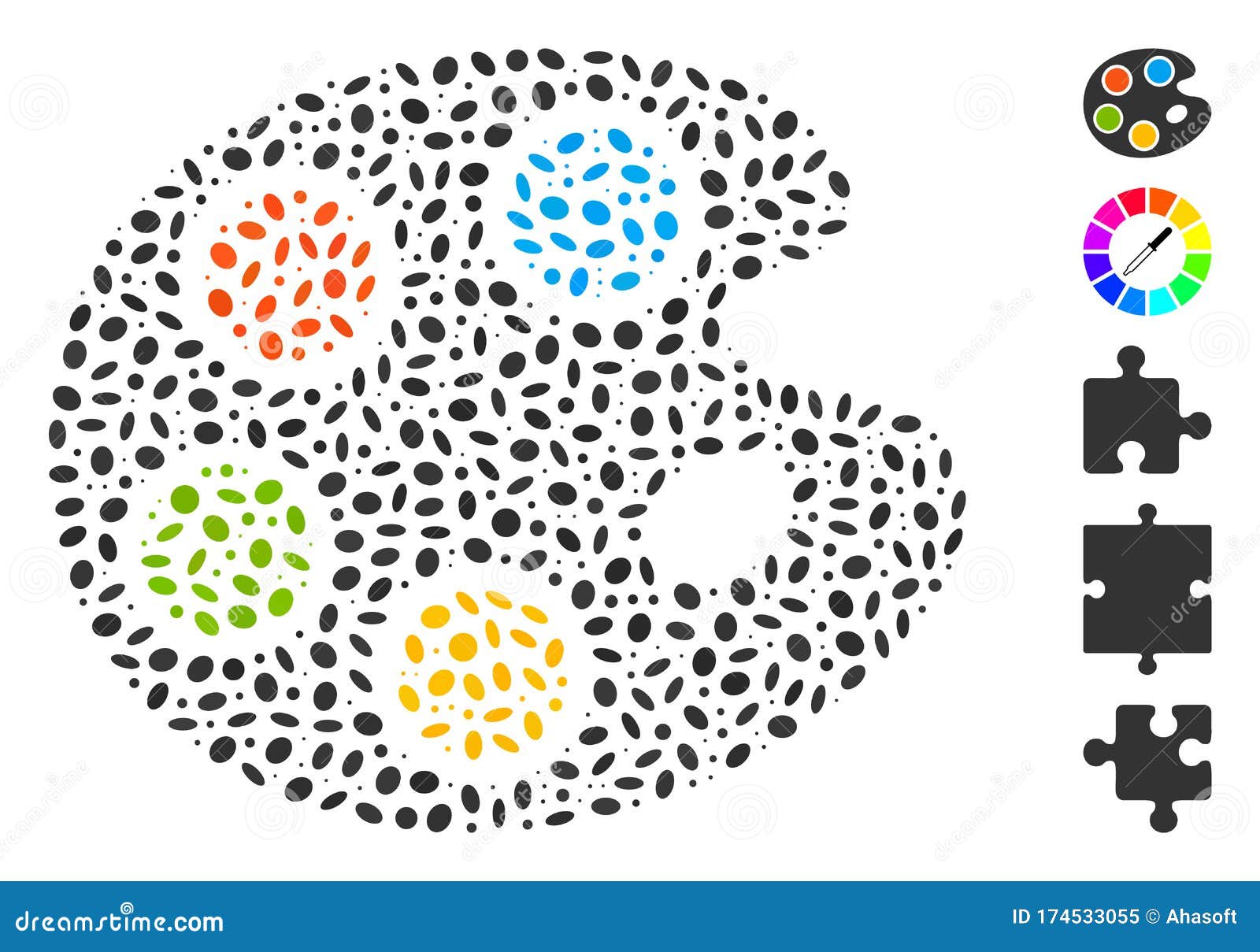 Ellipse Collage Color Palette Stock Illustration - Illustration of ...