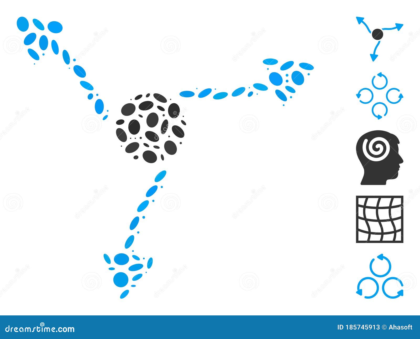 Ellipse Collage Curve Arrows Stock Illustration - Illustration of ...