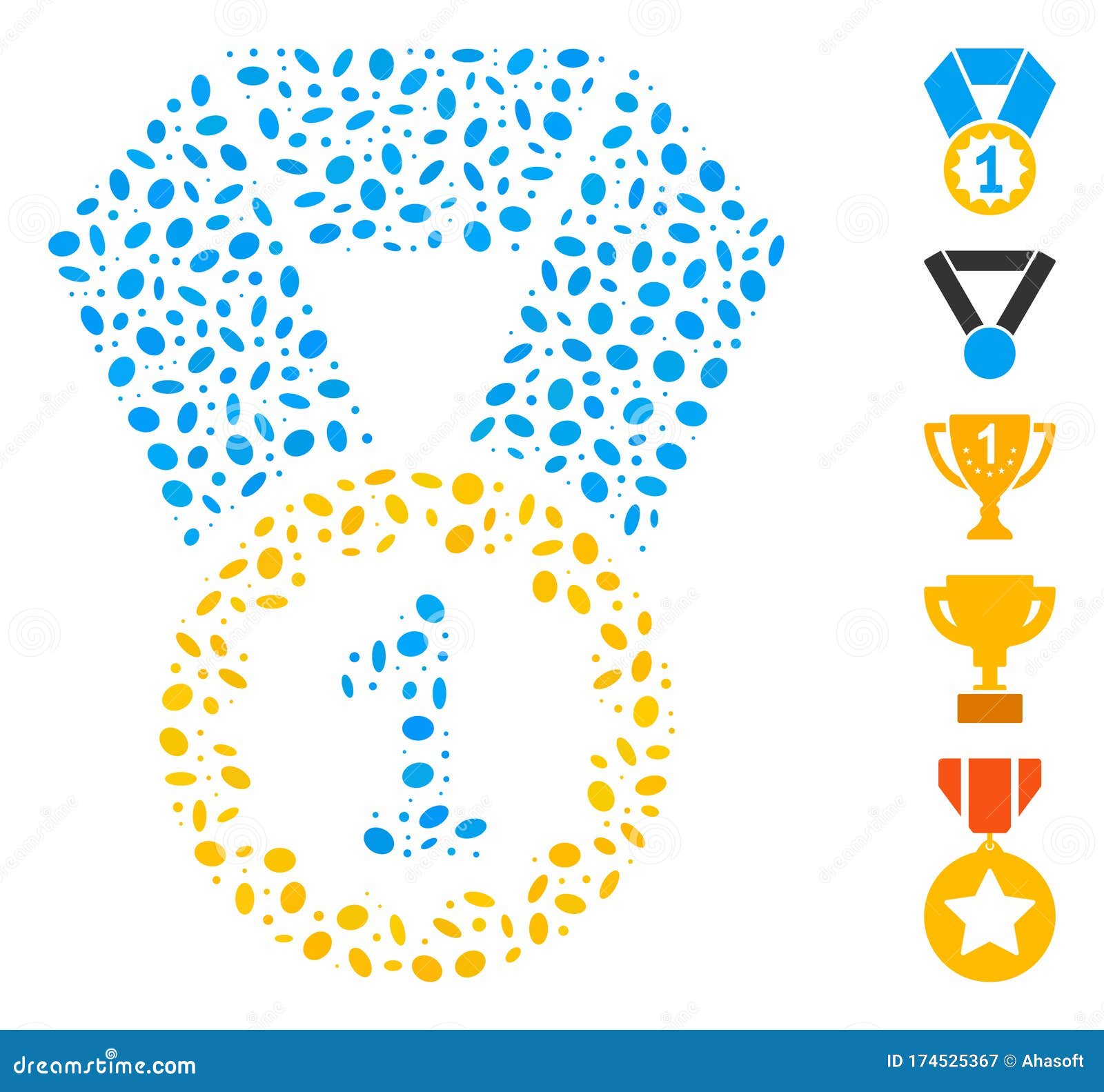 Ellipse Collage First Place Medal Stock Illustration - Illustration of ...