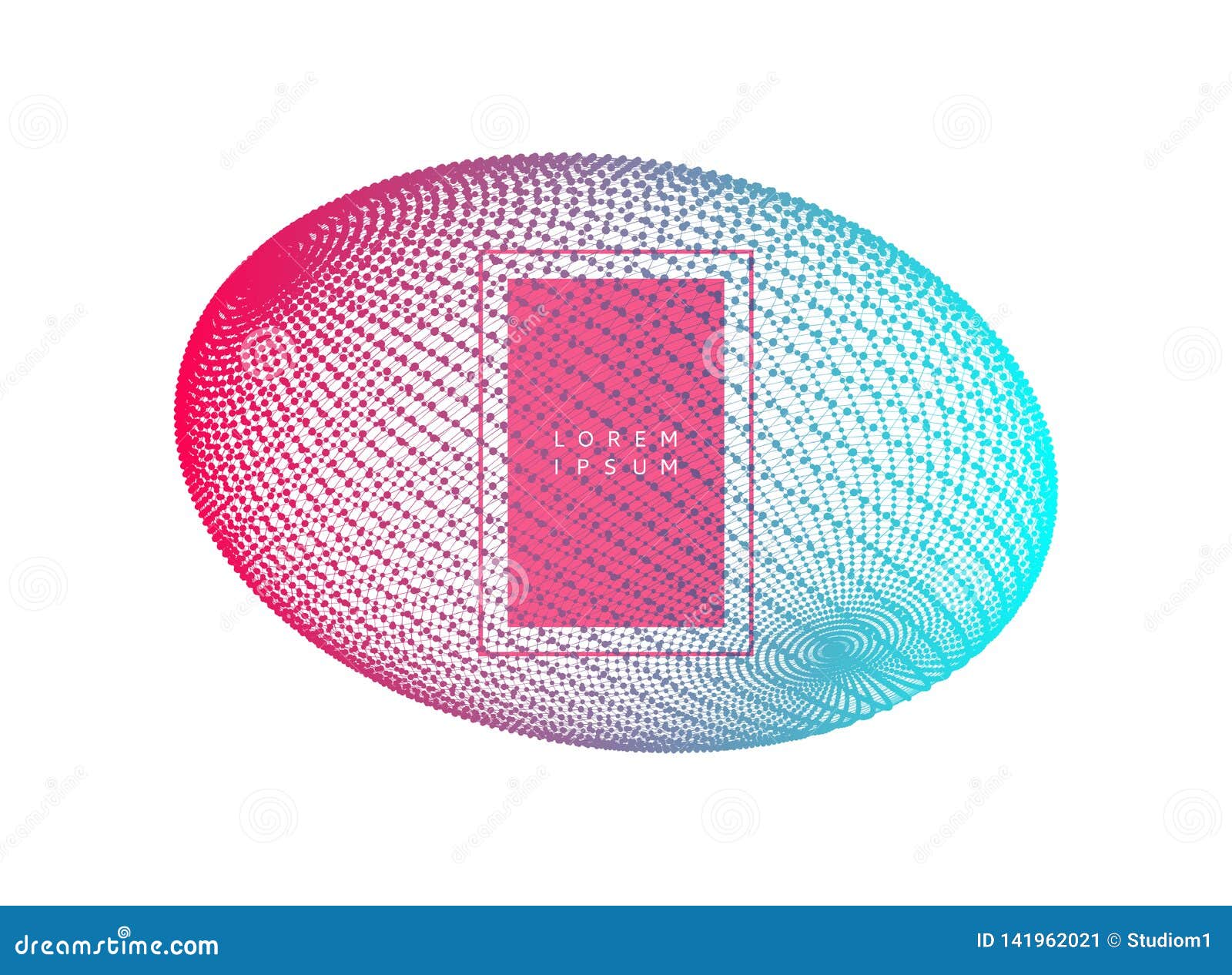 Ellipse. Connection Structure. Wireframe Illustration. Abstract 3d Grid ...