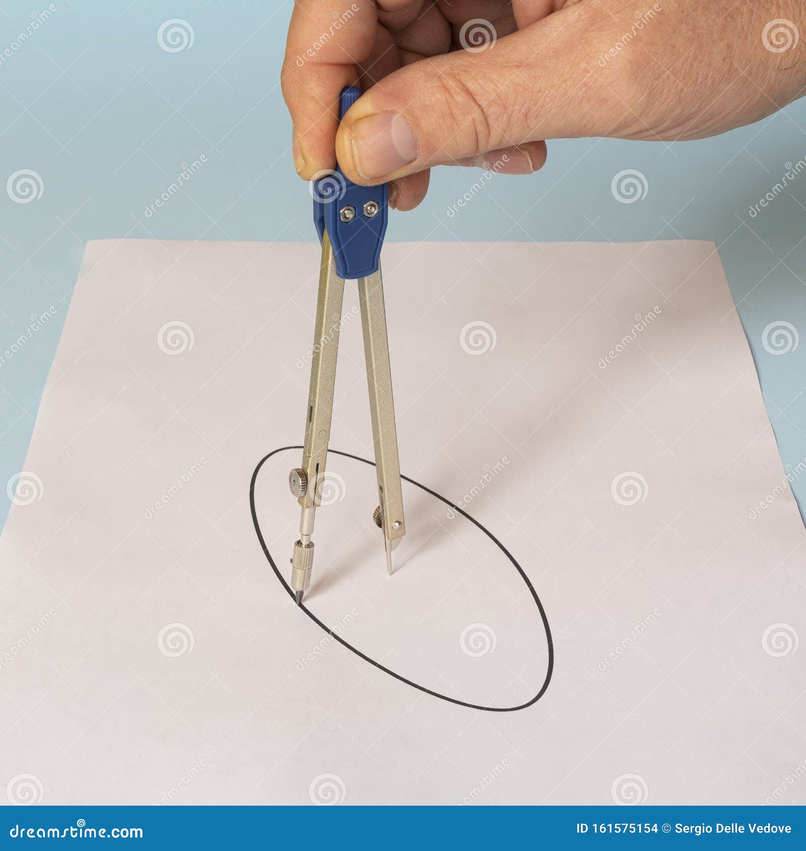 The Ellipse Designed with the Compass Stock Photo - Image of diagram ...