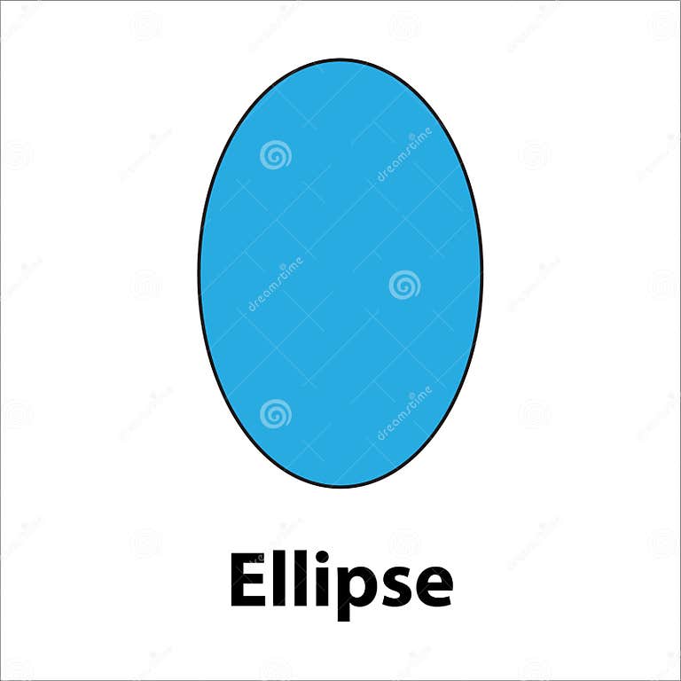 Ellipse Geometric Shape Blue Color Vector Stock Vector - Illustration ...