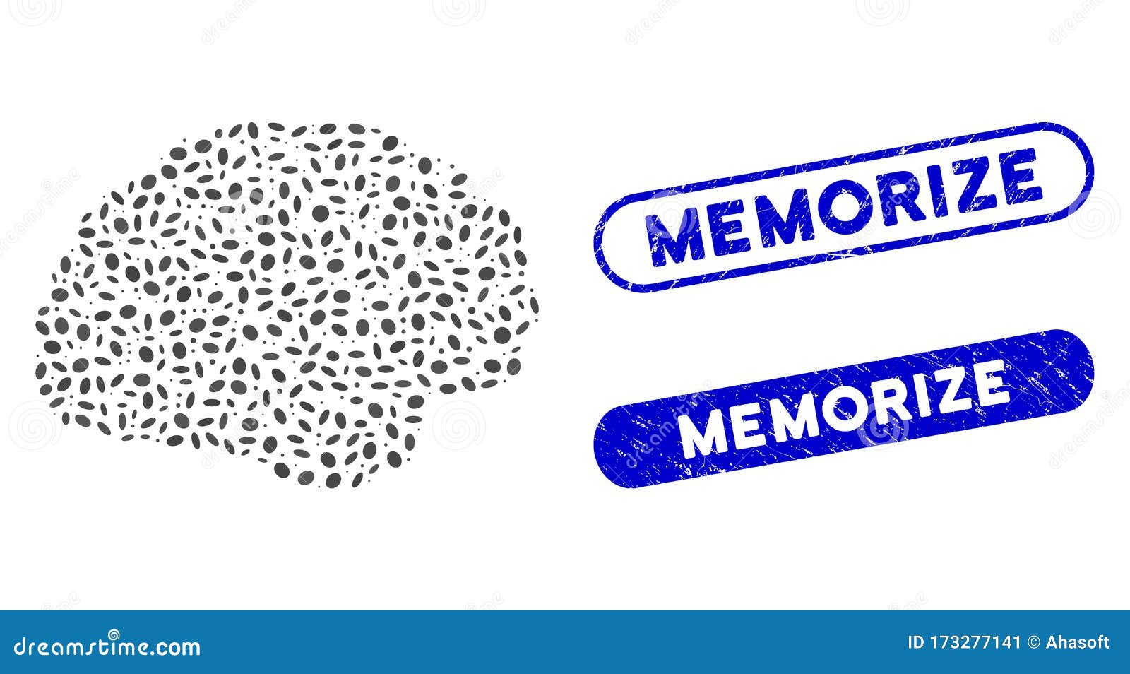 Ellipse Mosaic Brain with Textured Memorize Watermarks Stock ...