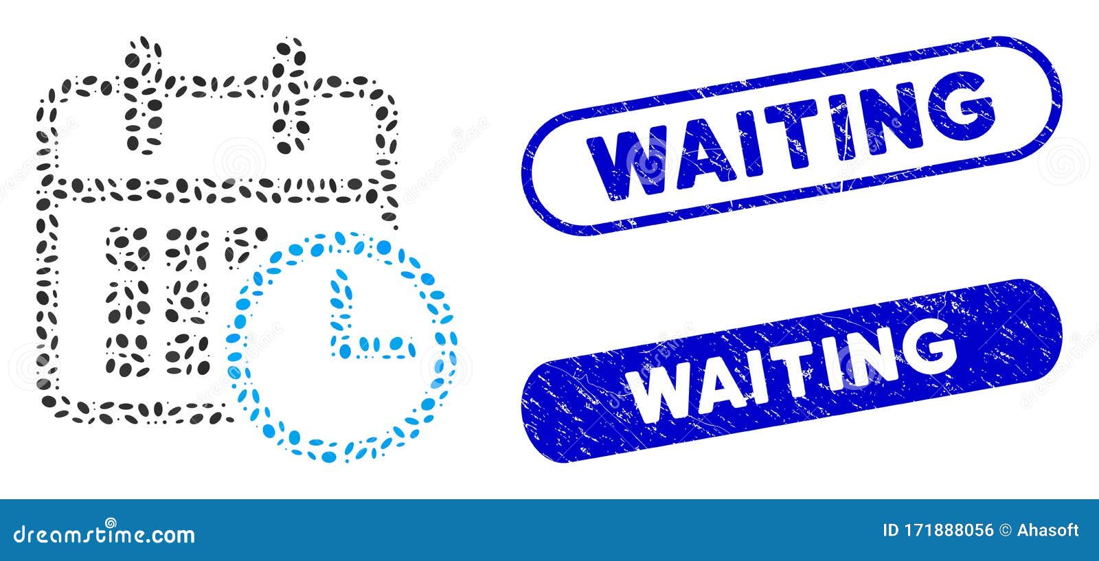 Ellipse Mosaic Timetable Clock with Scratched Waiting Stamps Stock ...