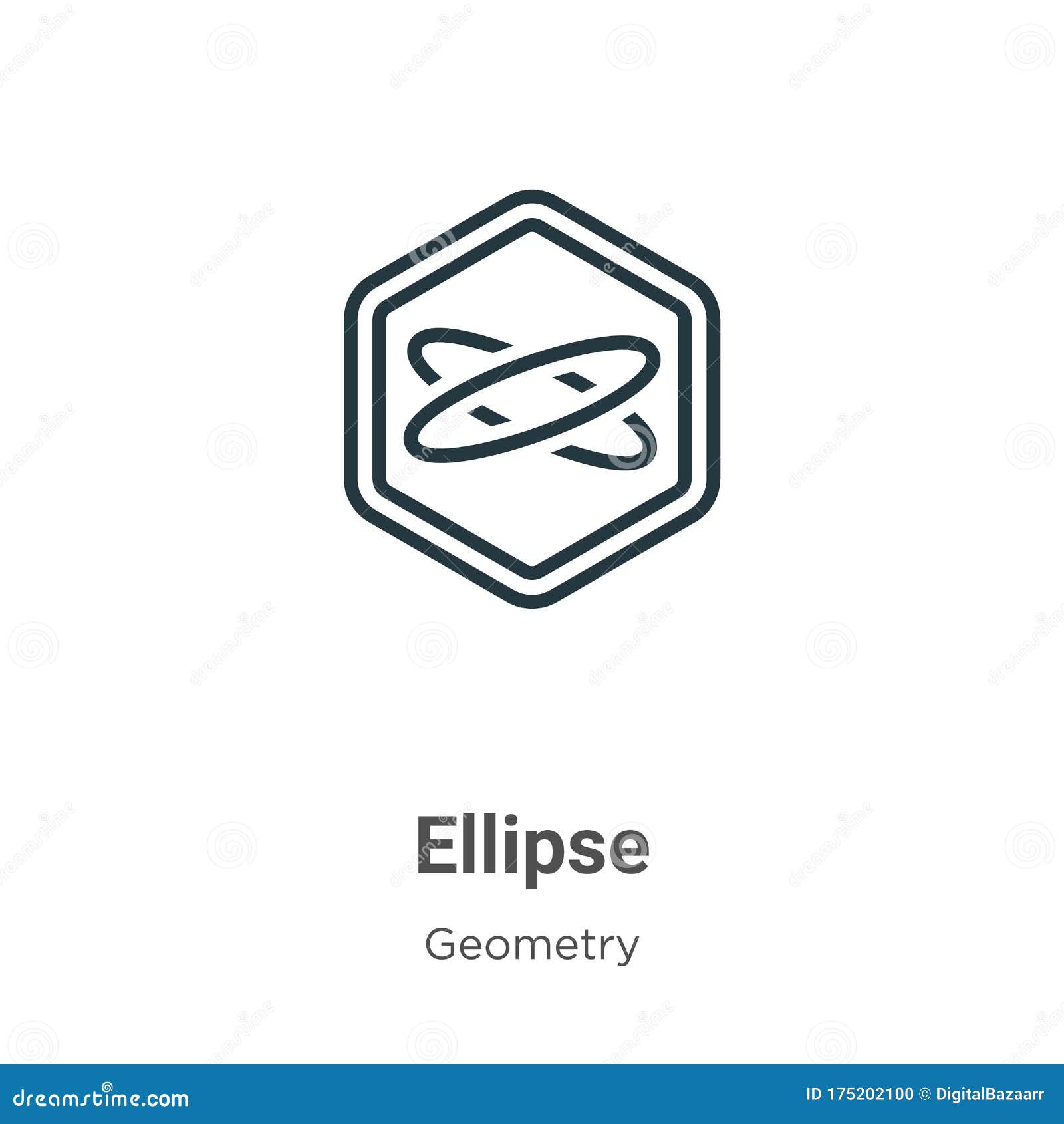 Ellipse Outline Vector Icon. Thin Line Black Ellipse Icon, Flat Vector Simple Element ...