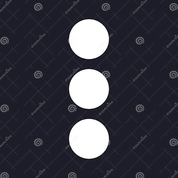 Ellipsis Menu Dark Mode Glyph Ui Icon Stock Vector - Illustration of ...