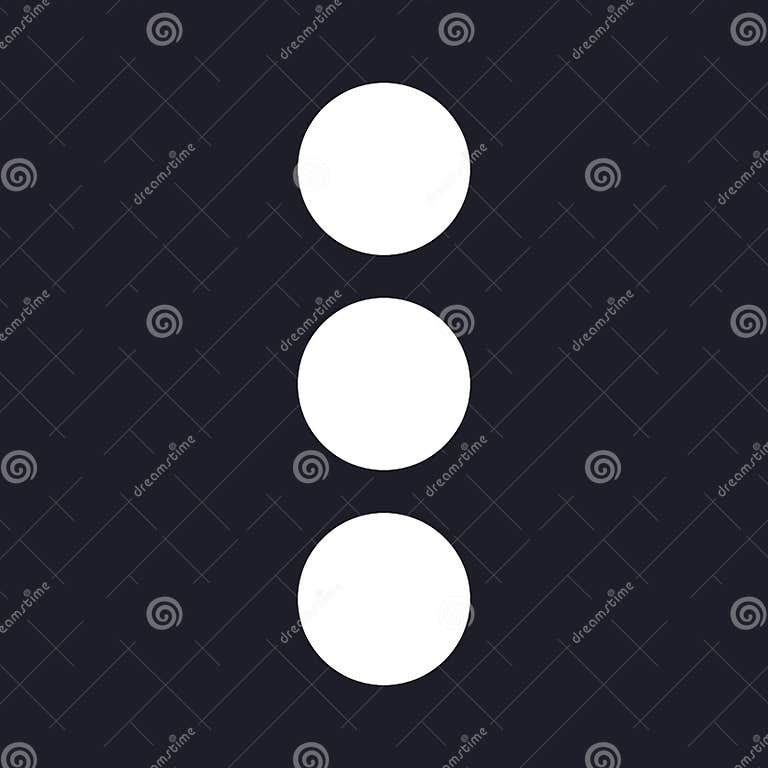 Ellipsis Menu Dark Mode Glyph Ui Icon Stock Vector - Illustration of ...