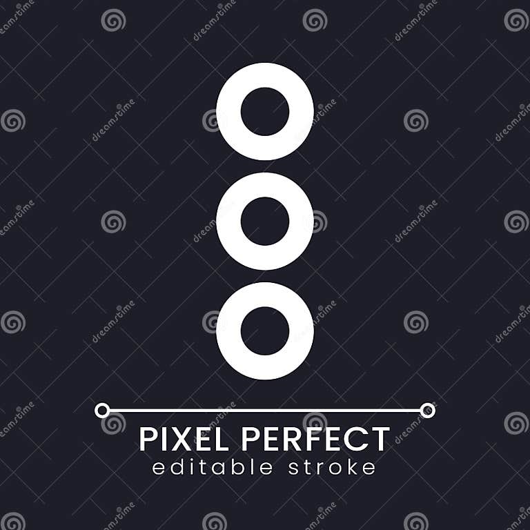 Ellipsis Menu Pixel Perfect White Linear Ui Icon for Dark Theme Stock Vector - Illustration of ...