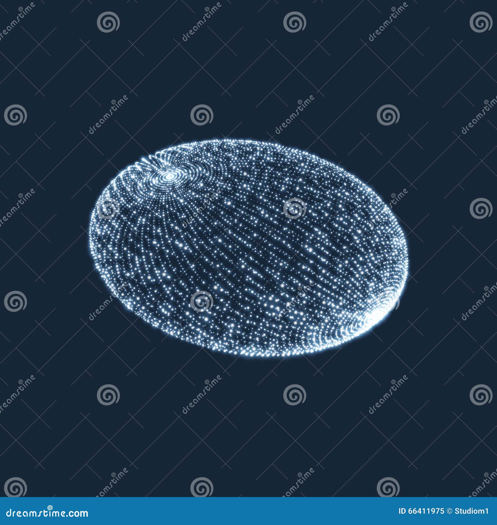 The Ellipsoid Consisting of Points. Connection Structure. 3D Grid Stock ...