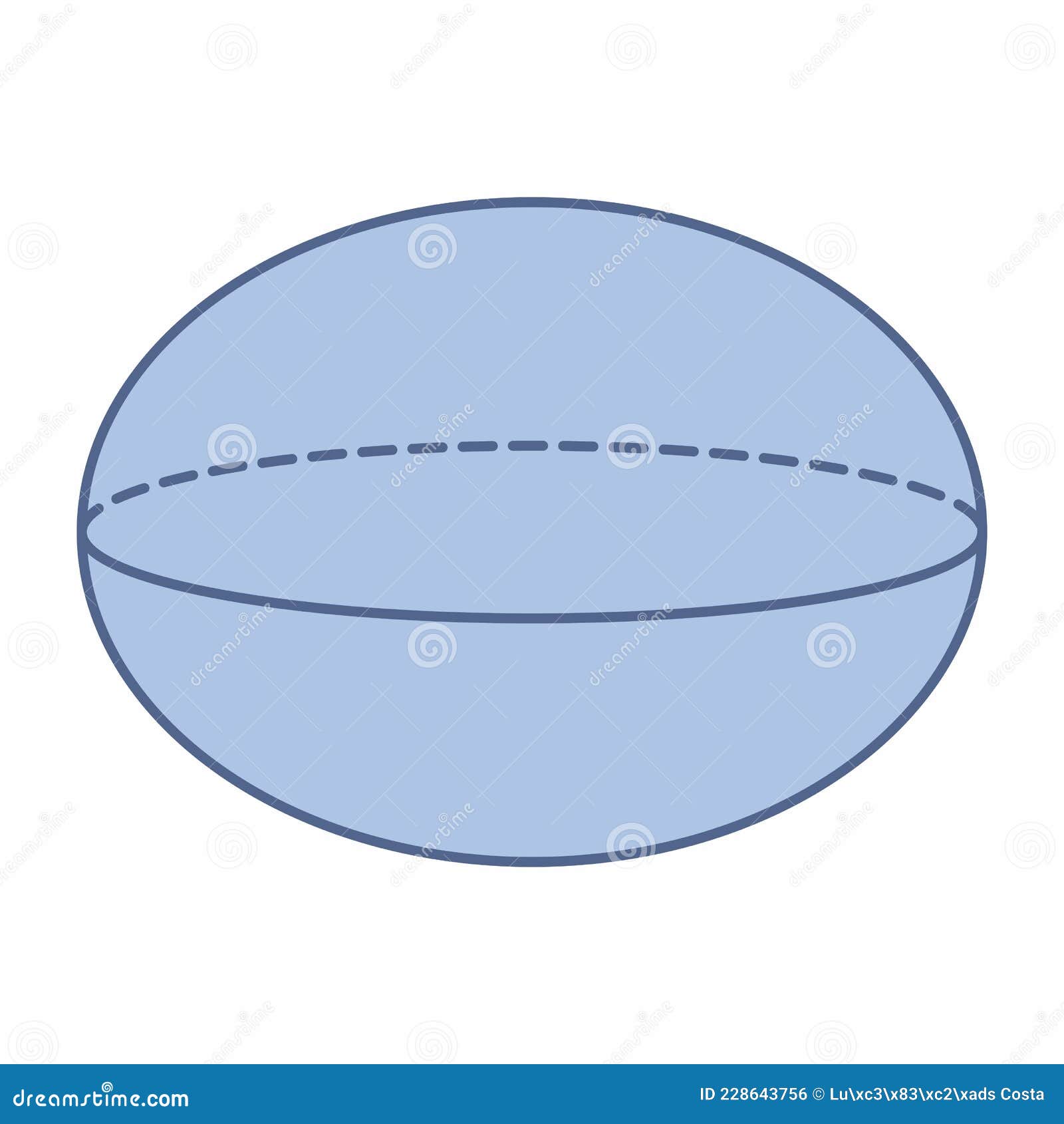 Ellipsoid geometric shape stock vector. Illustration of white - 228643756