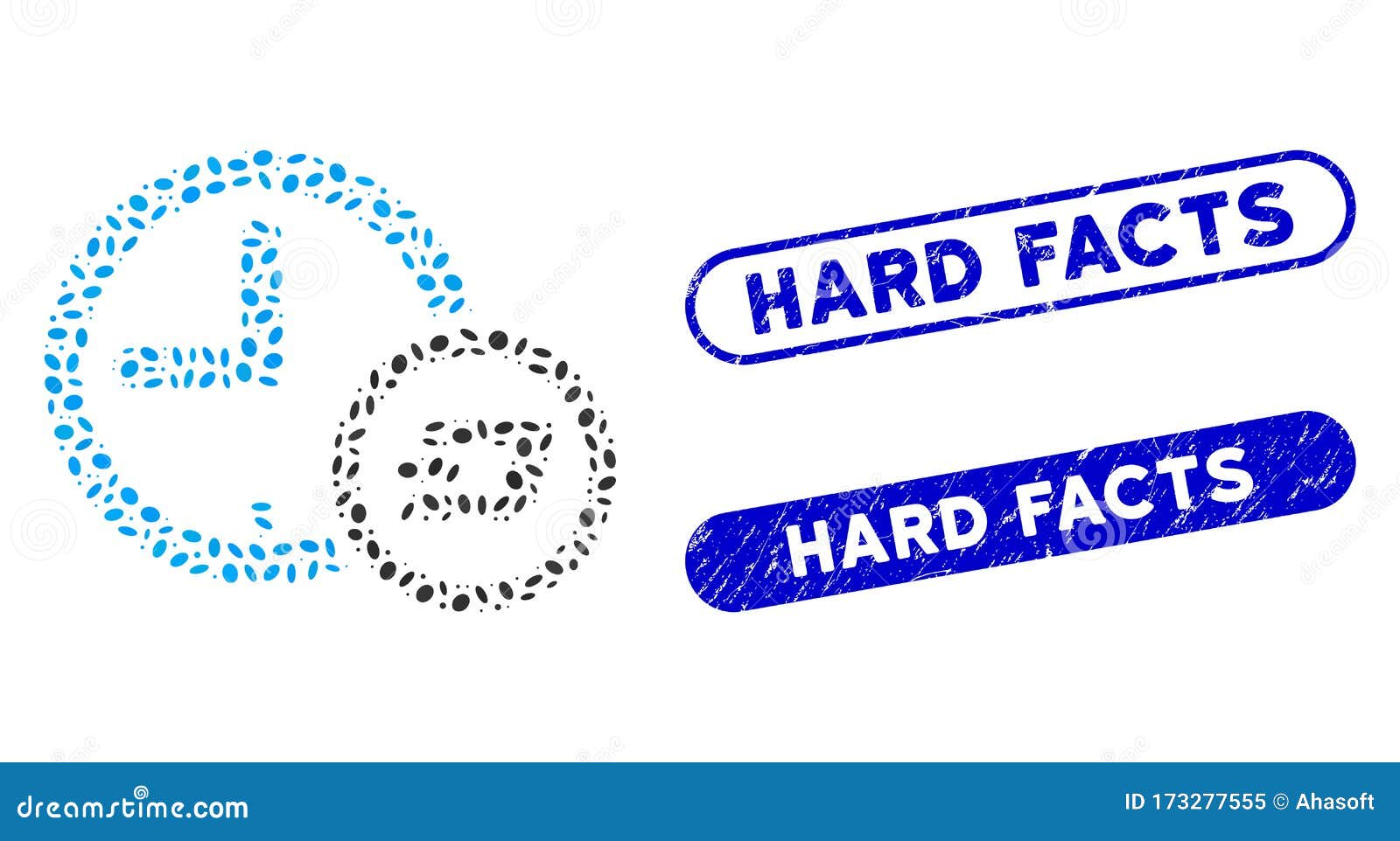 Elliptic Collage Dash Credit Clock with Textured Hard Facts Seals Stock ...