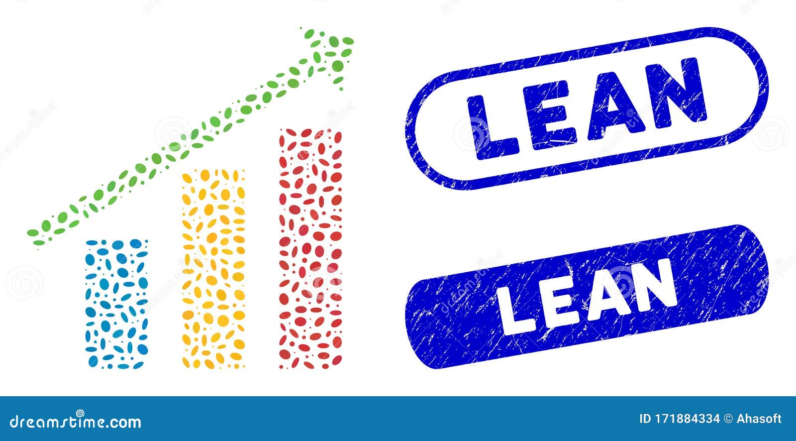 Elliptic Collage Trend with Textured Lean Seals Stock Vector ...